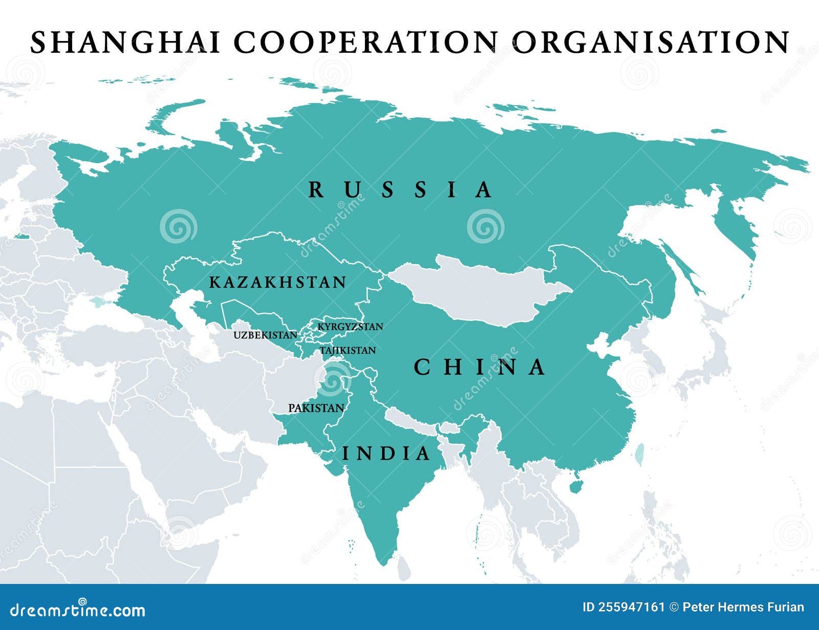 Shanghai Cooperation Organisation, SCO Member States, Political Map ...