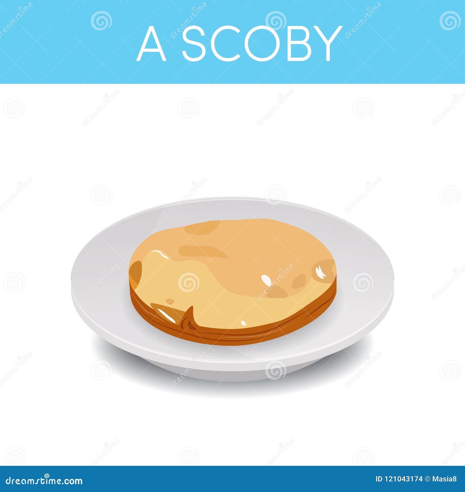 A SCOBY on a Saucer, Vector Stock Vector - Illustration of bacteria ...
