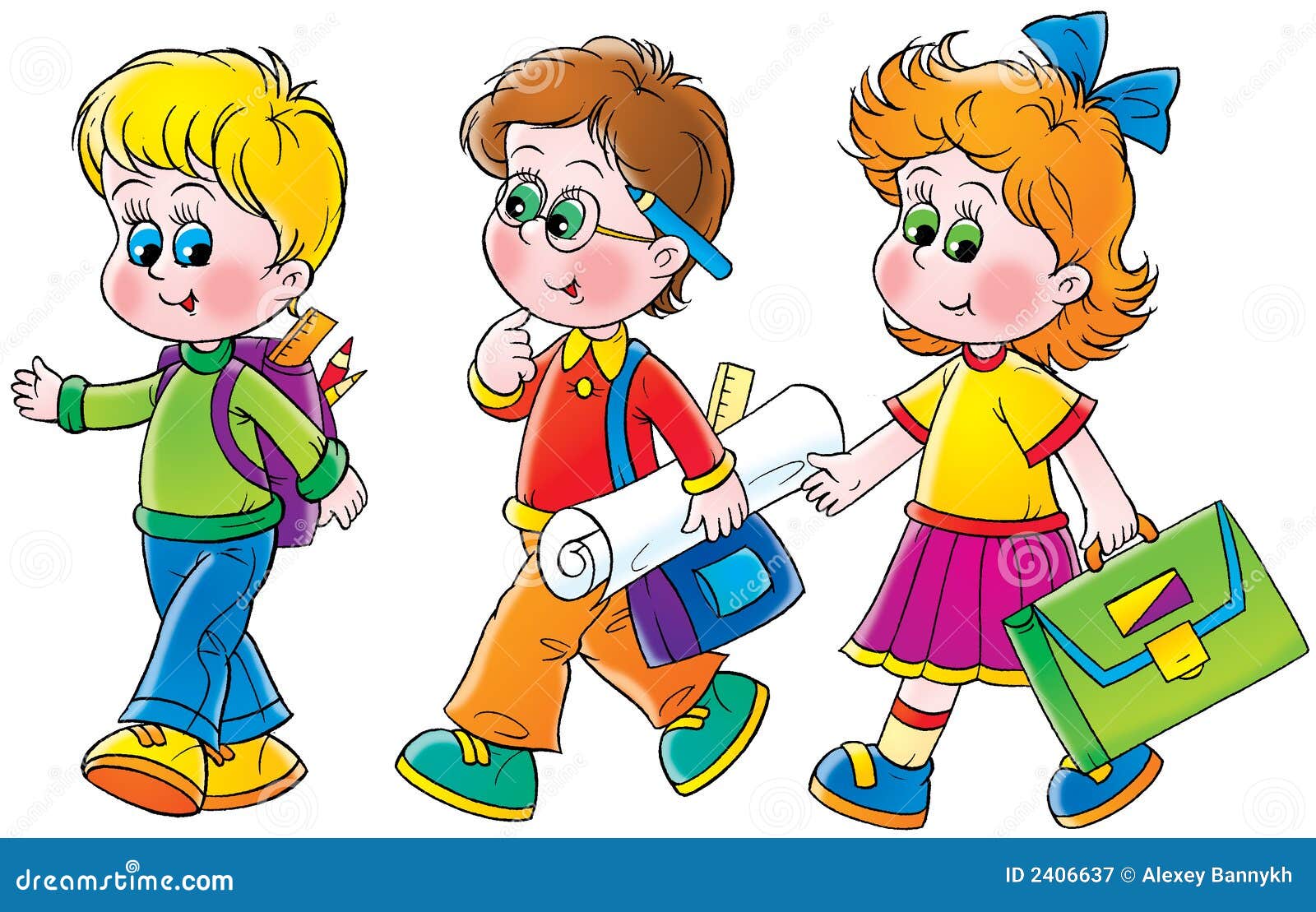 Scolara e scolari illustrazione di stock. Illustrazione di allegro ...