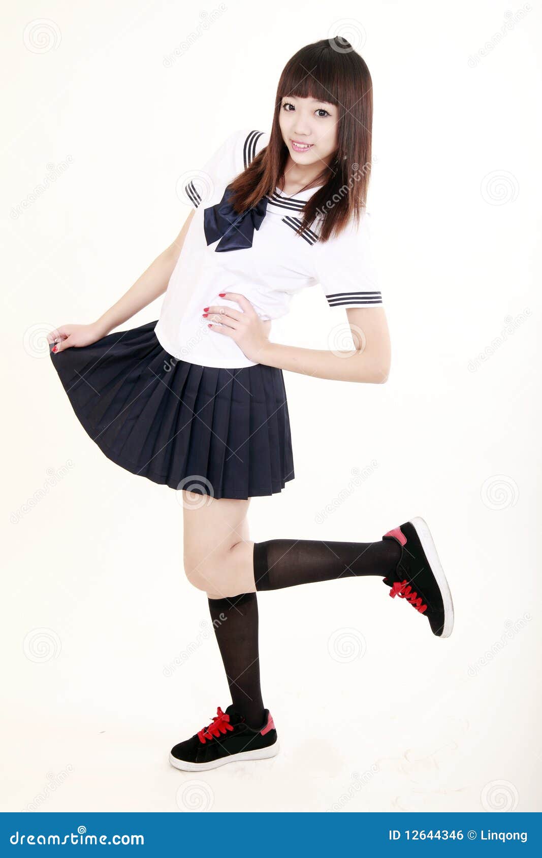 Scolara giapponese. fotografia stock. Immagine di centrale - 12644346