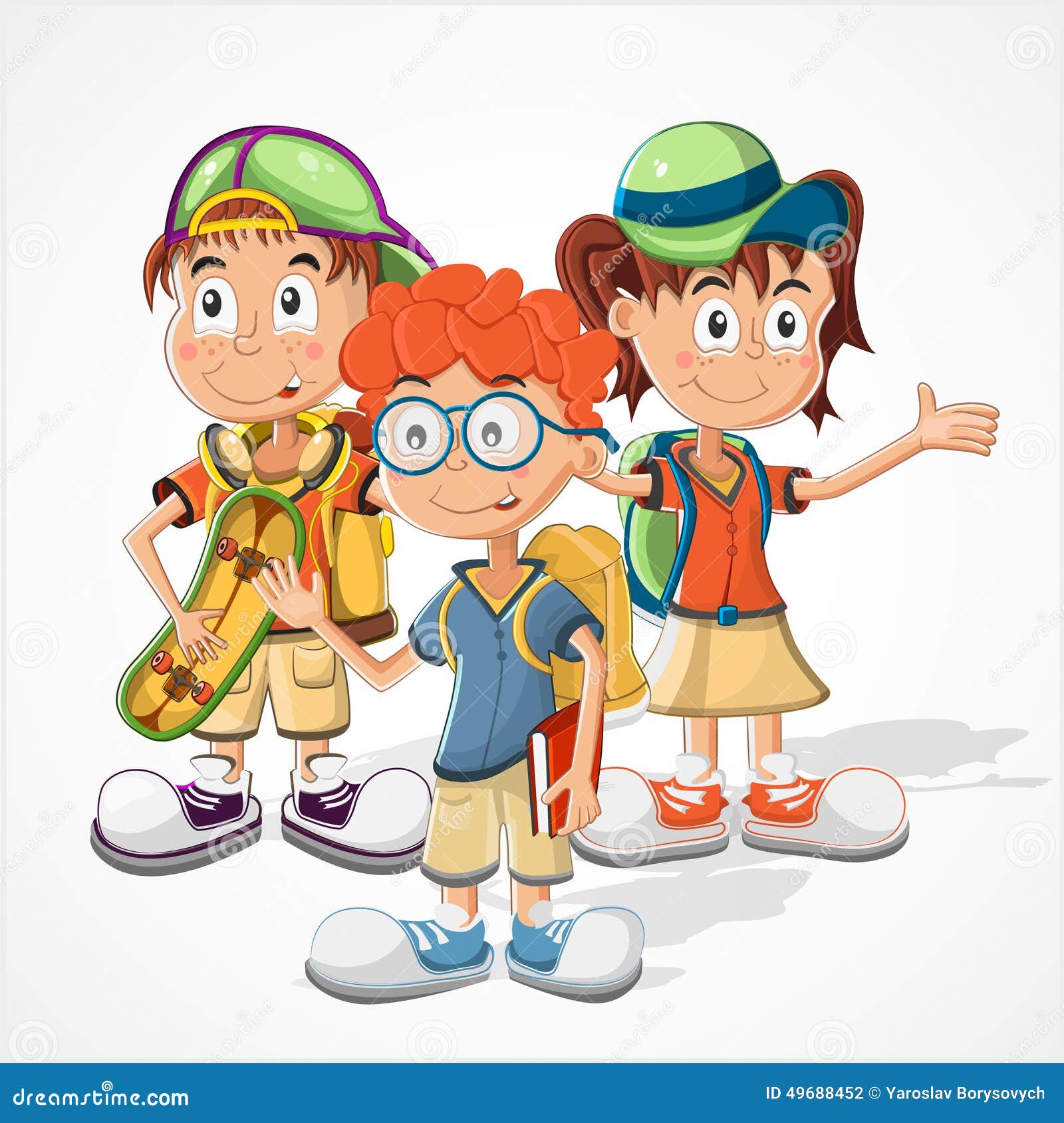 Scolari illustrazione vettoriale. Illustrazione di caratteri - 49688452