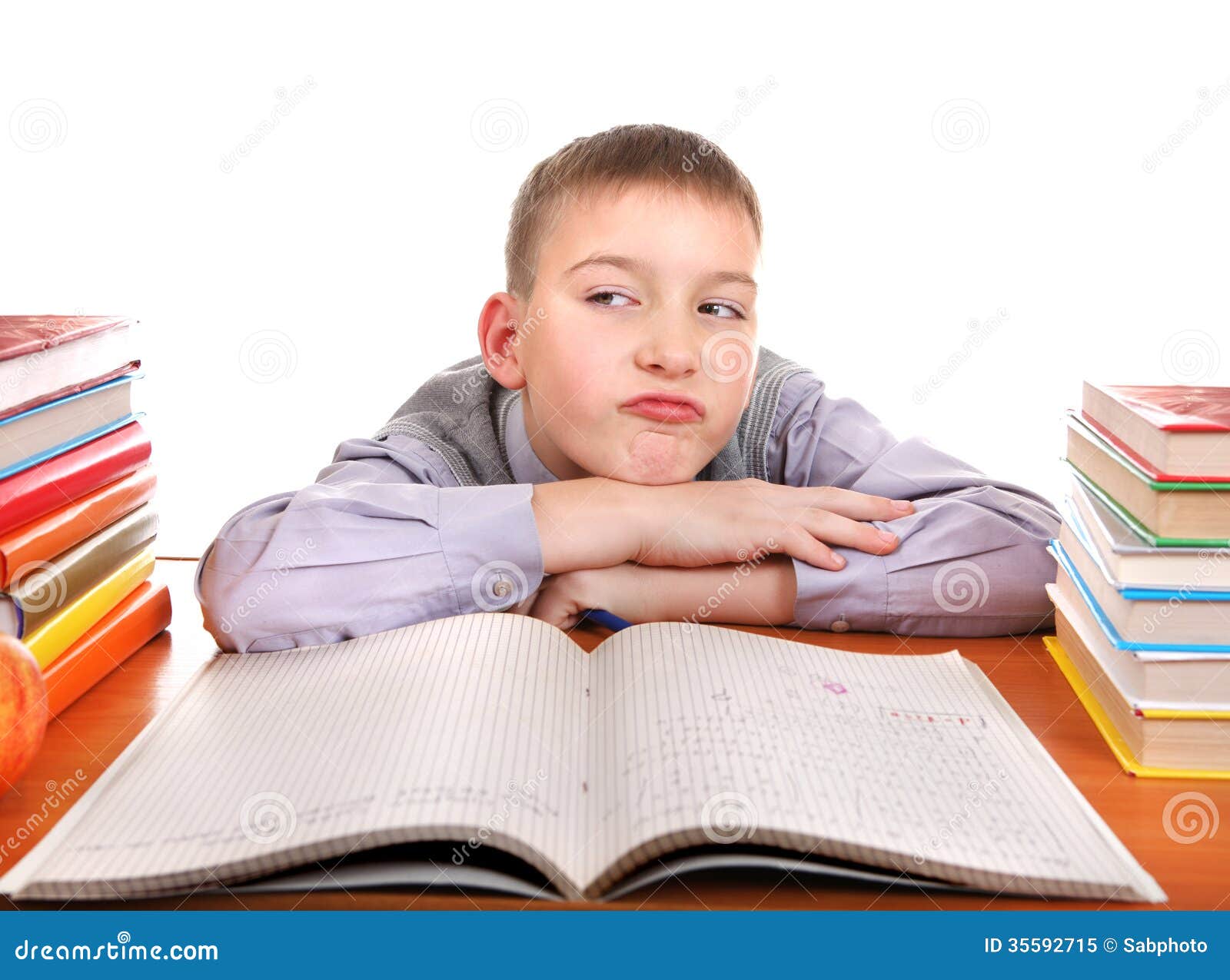 Scolaro annoiato immagine stock. Immagine di alesato - 35592715