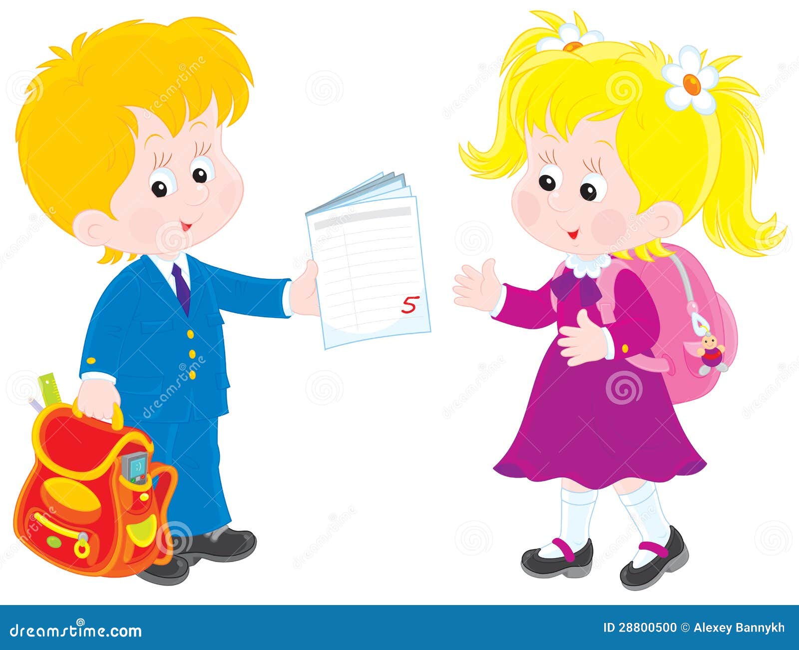 Scolaro e scolara illustrazione vettoriale. Illustrazione di scolari ...