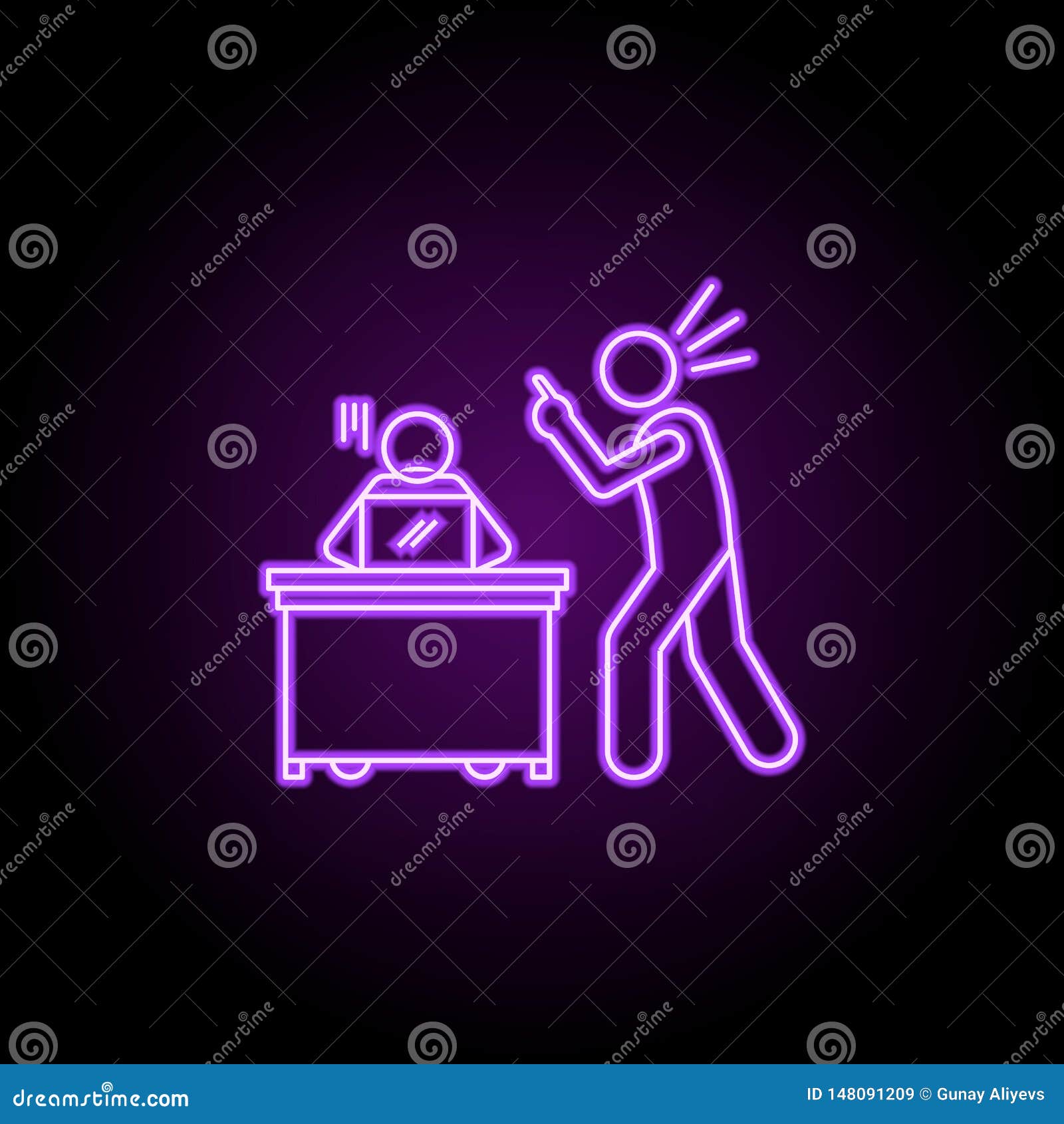 Scolded by Boss Neon Icon. Elements of People in the Work Set Stock ...