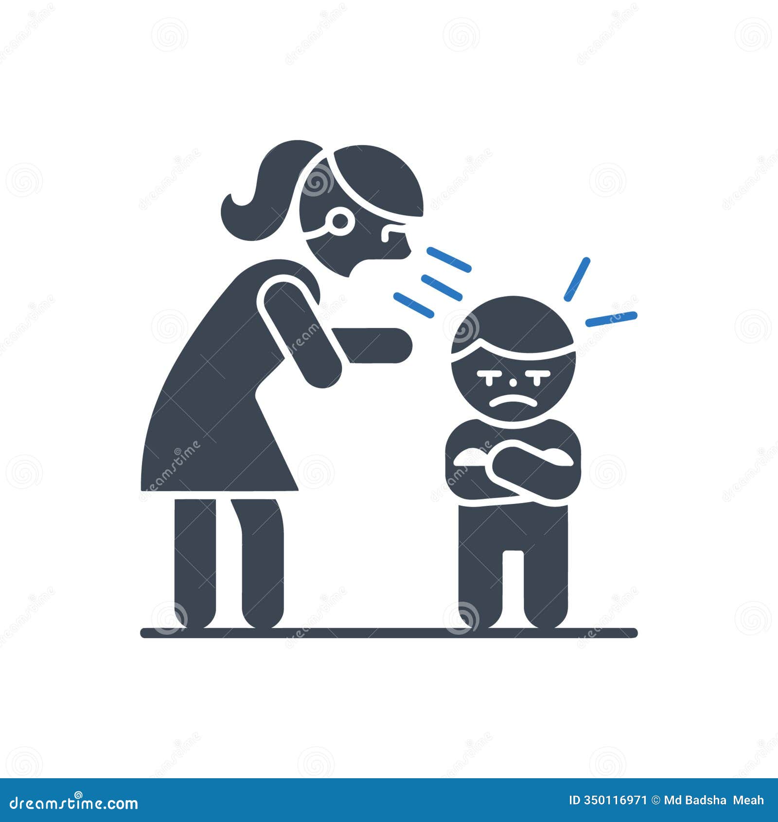 Scolding Child Icon Cartoon Vector | CartoonDealer.com #348844207