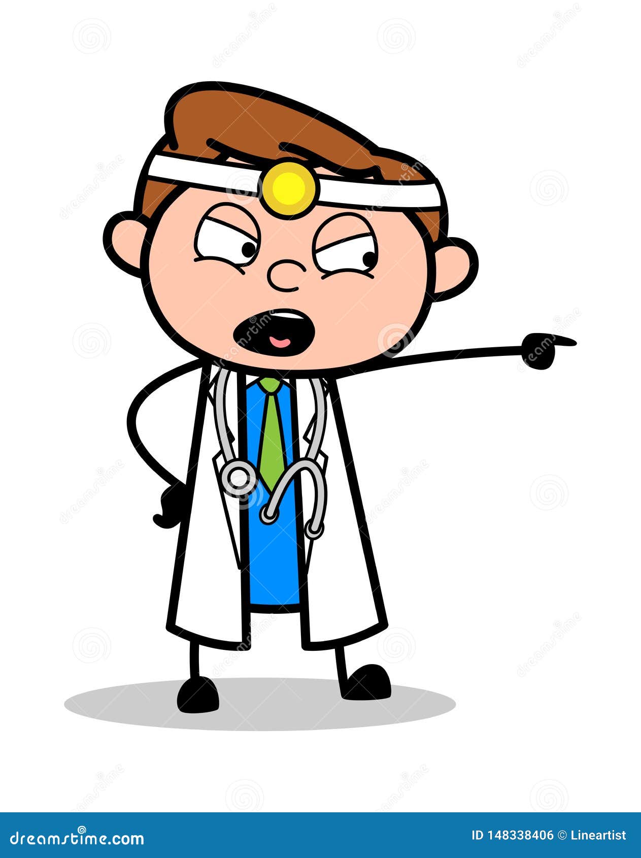 Scolding - Professional Cartoon Doctor Vector Illustration Stock ...