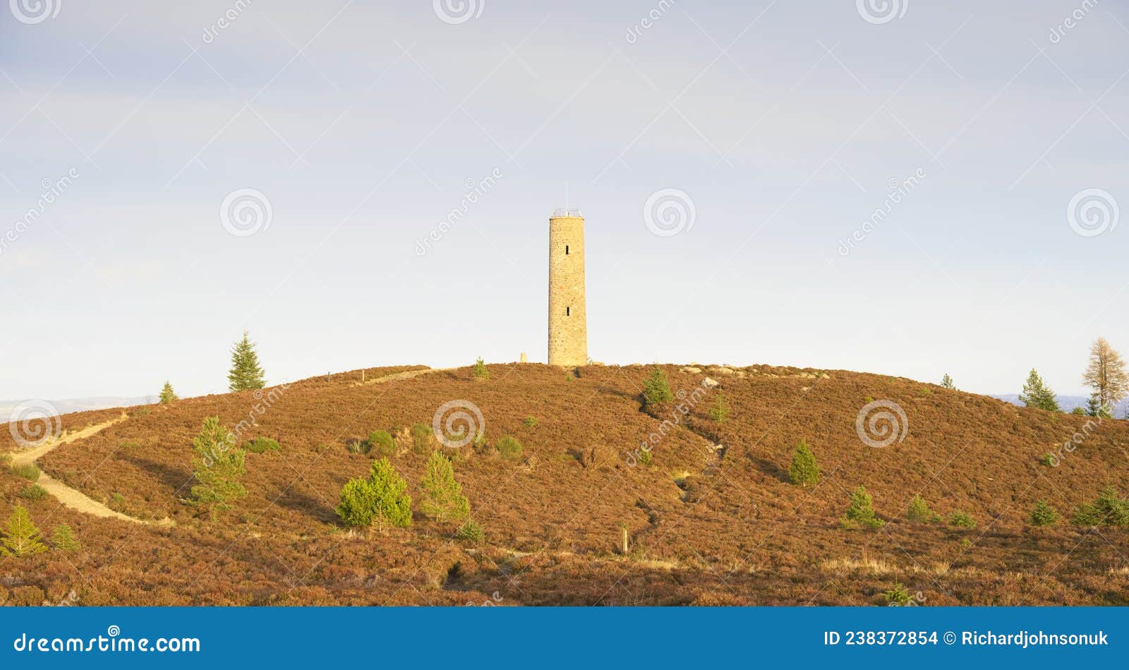 Scolty Hill Tower in Banchory during Sunset Stock Photo - Image of ...