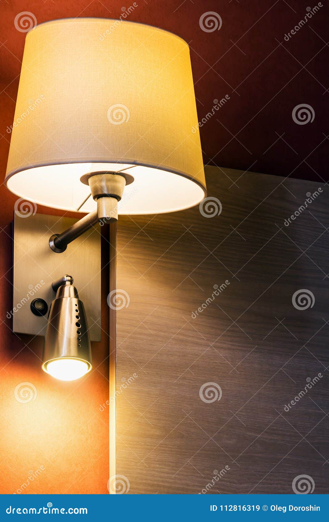 Sconce Over the Bed in the Room or Hotel Room Stock Image - Image of ...
