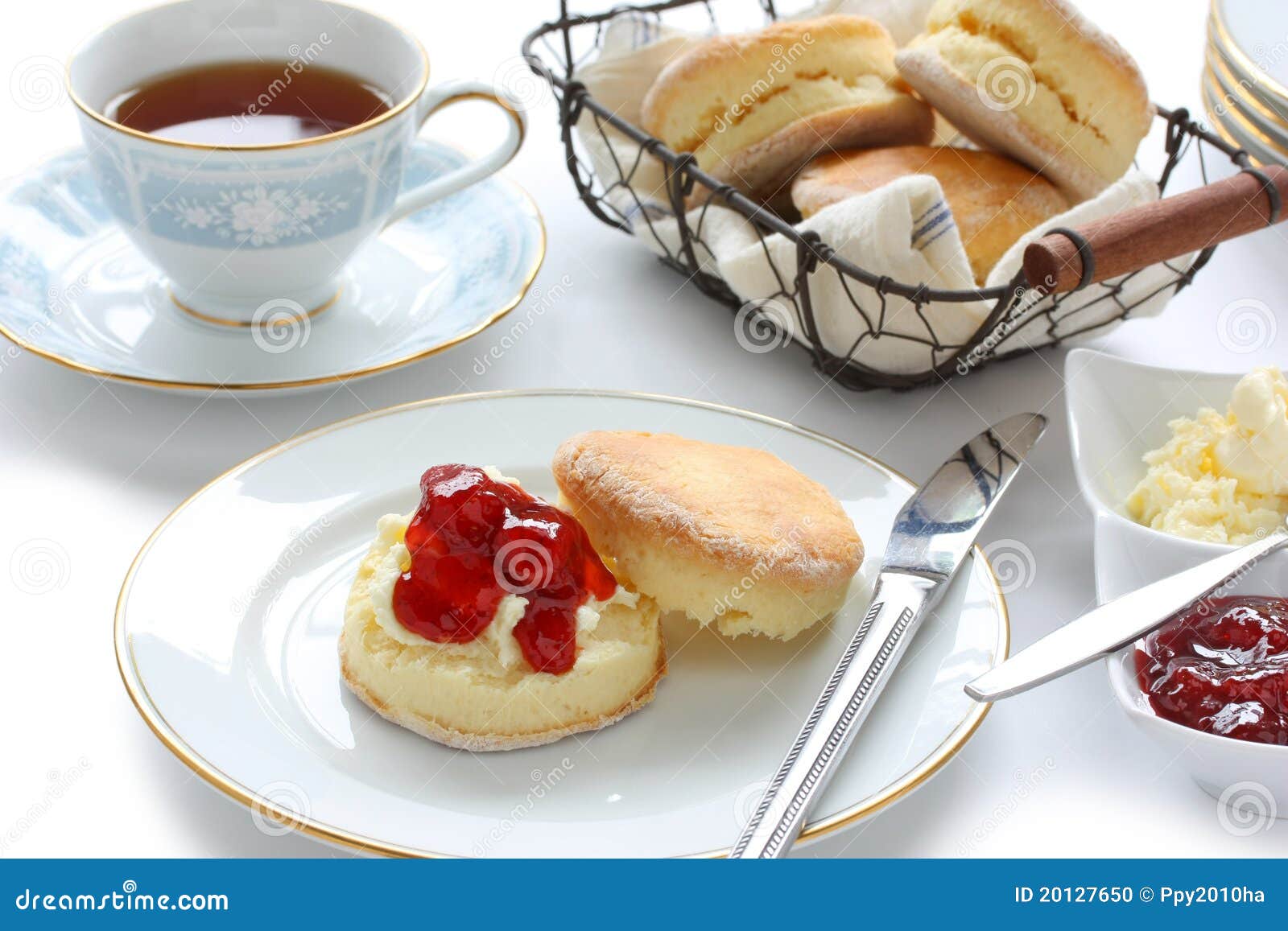 Scone , Cream Tea , Afternoon Tea Stock Photo - Image of close, cooking ...