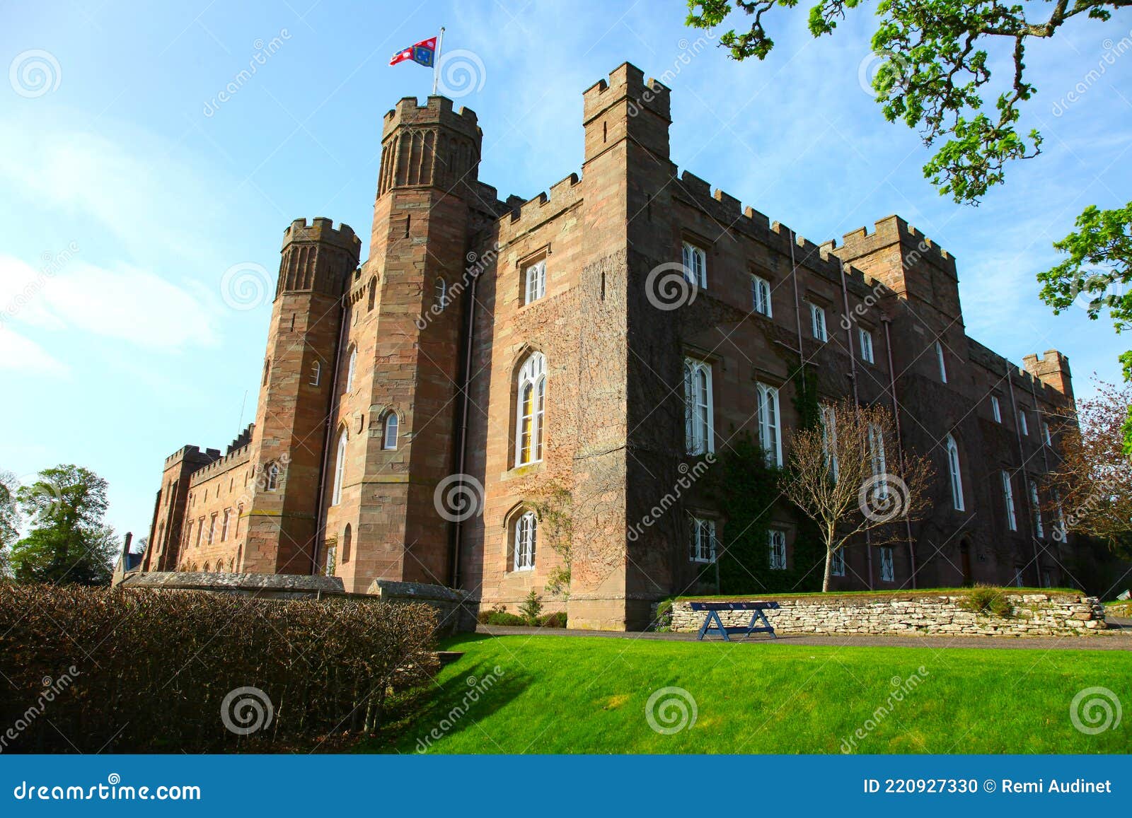 Scone Palace front view stock photo. Image of tree, palace - 220927330