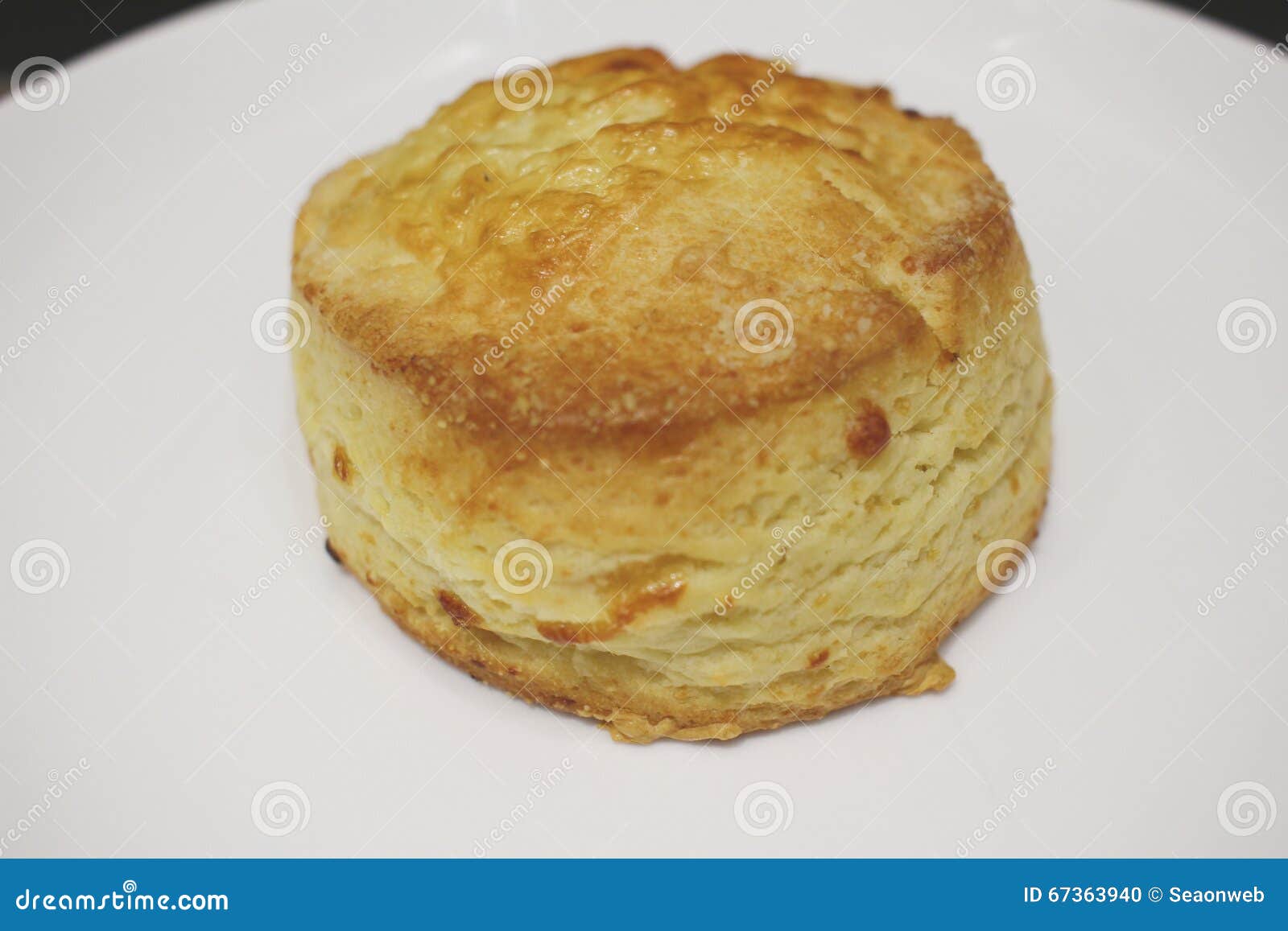 Scone on White Ceramic Plate. Stock Photo - Image of bakery, bread ...