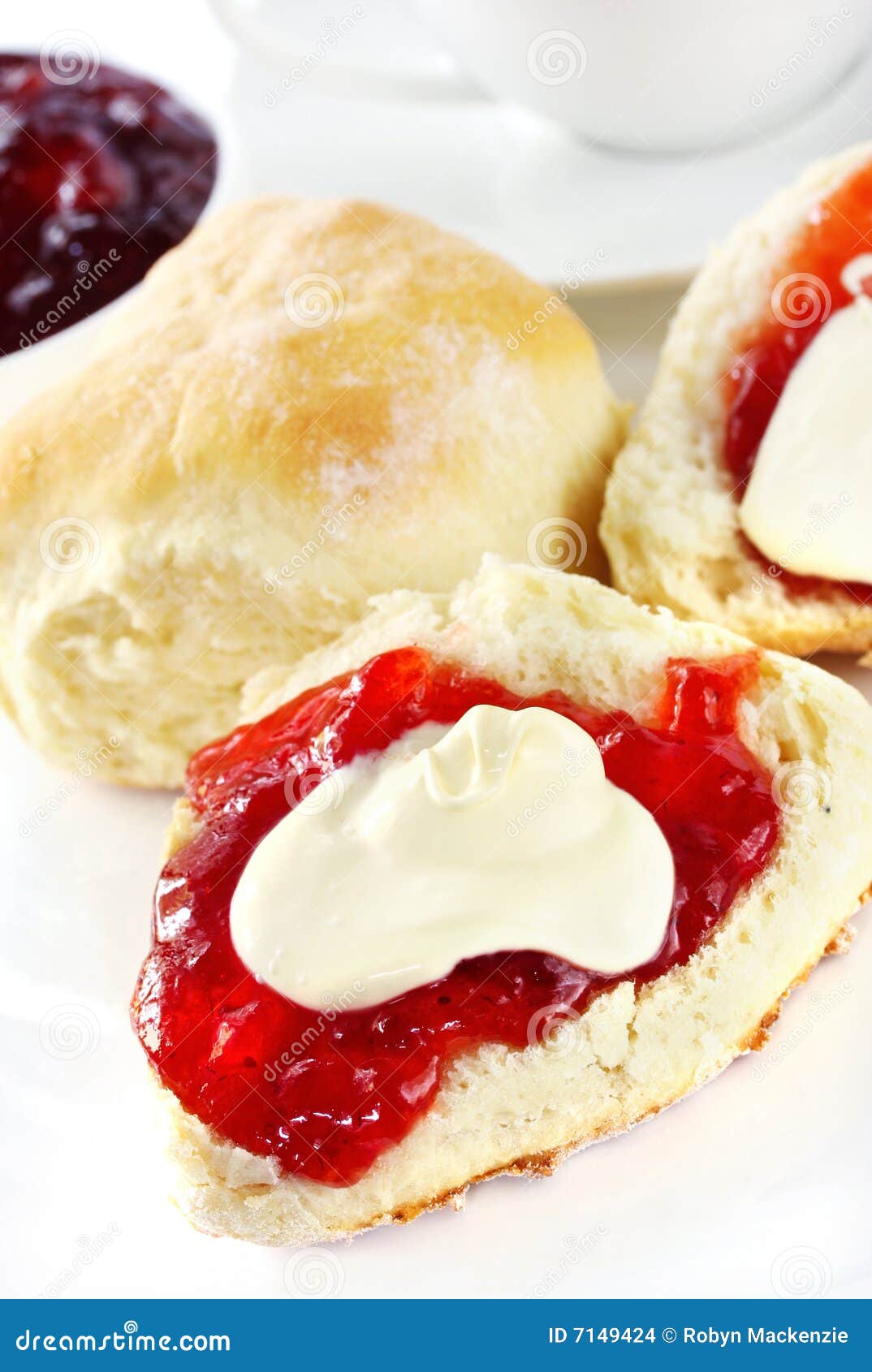 Scones with Jam and Cream stock photo. Image of devonshire - 7149424
