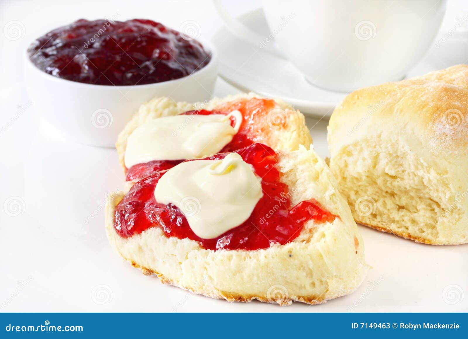 Scones with Jam and Cream stock image. Image of horizontal - 7149463