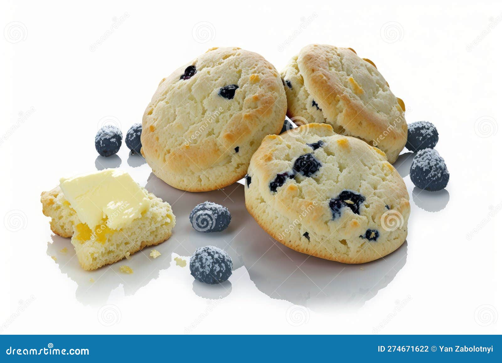 Scones on a White Background. Generative AI Stock Illustration ...