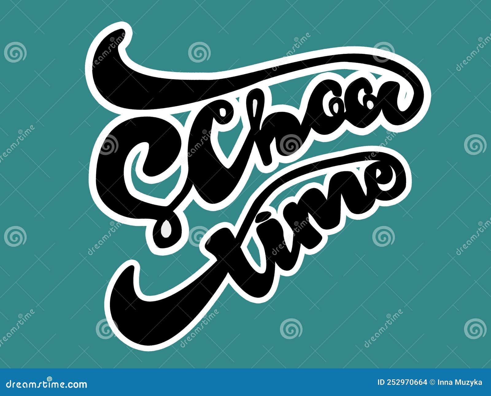 Scool time hand lettering stock vector. Illustration of time - 252970664