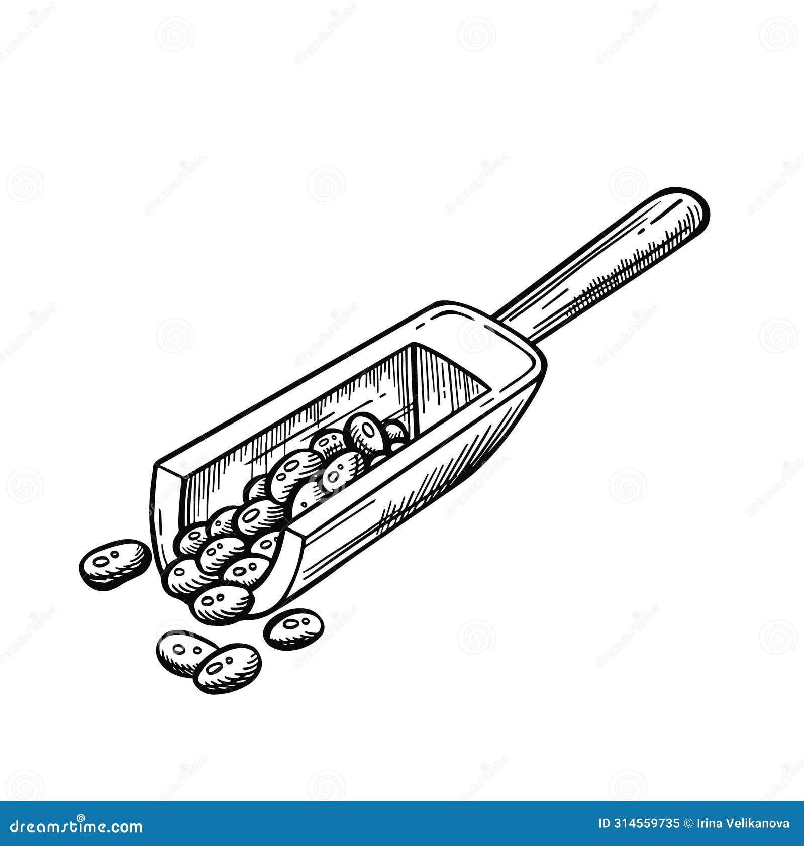 Scoop for Bulk Products, Engraving Line Vector Illustration Stock ...