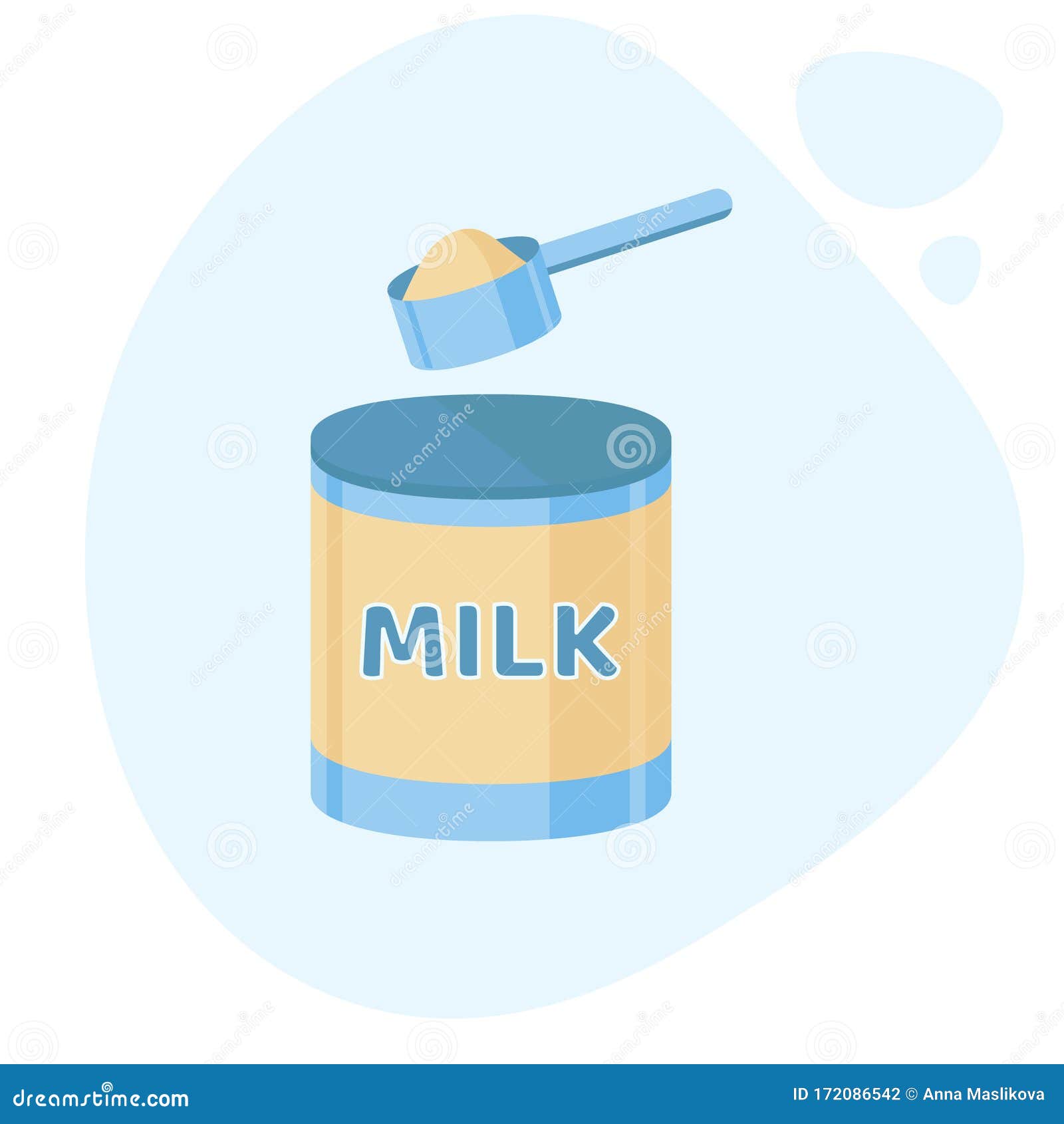 A Scoop and Container of Milk Formula. Infant Artificial Feeding Stock ...