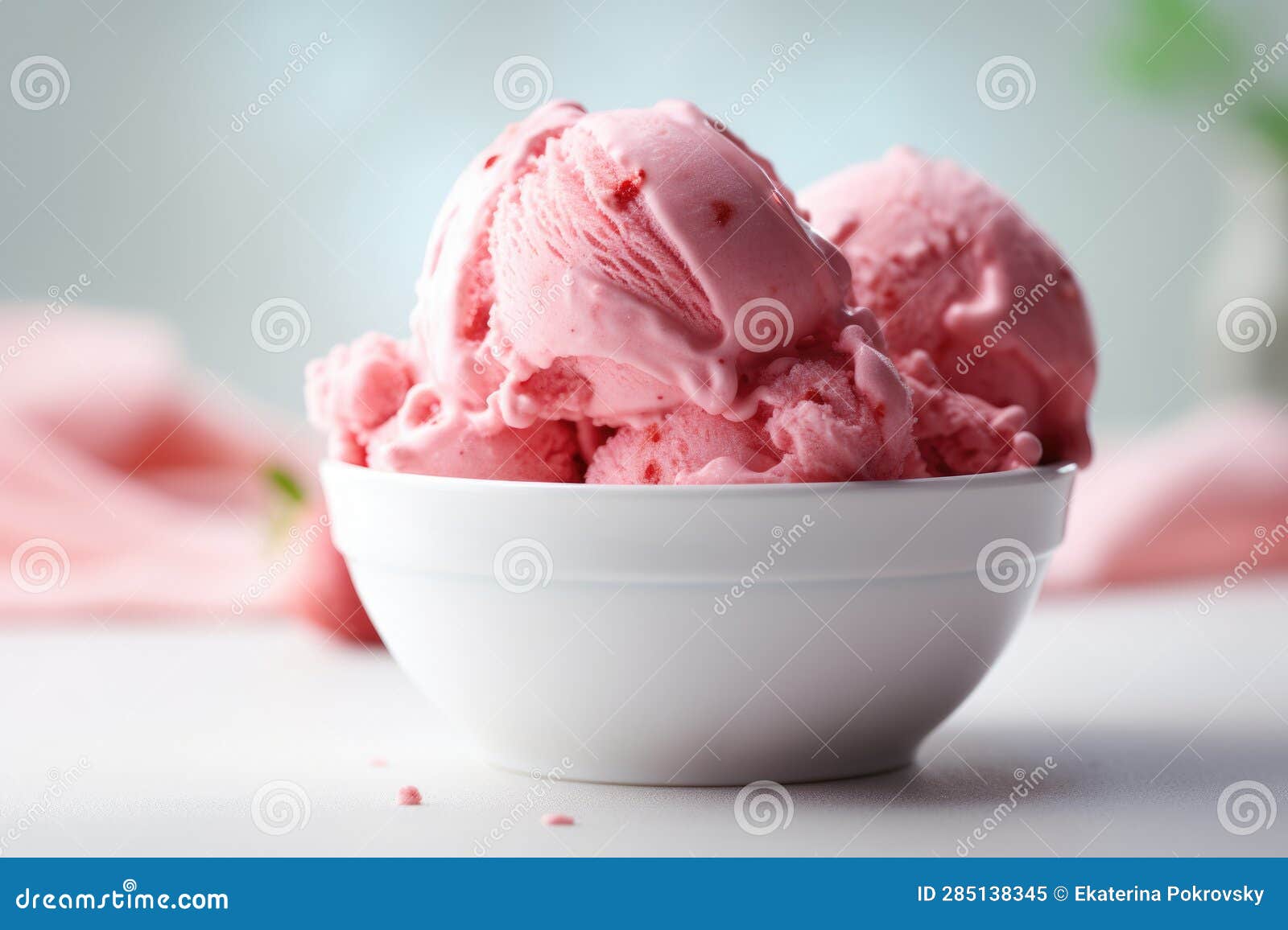 Delicious Strawberry Gelato Cone Is A Sight To Behold. The Bright Pink ...