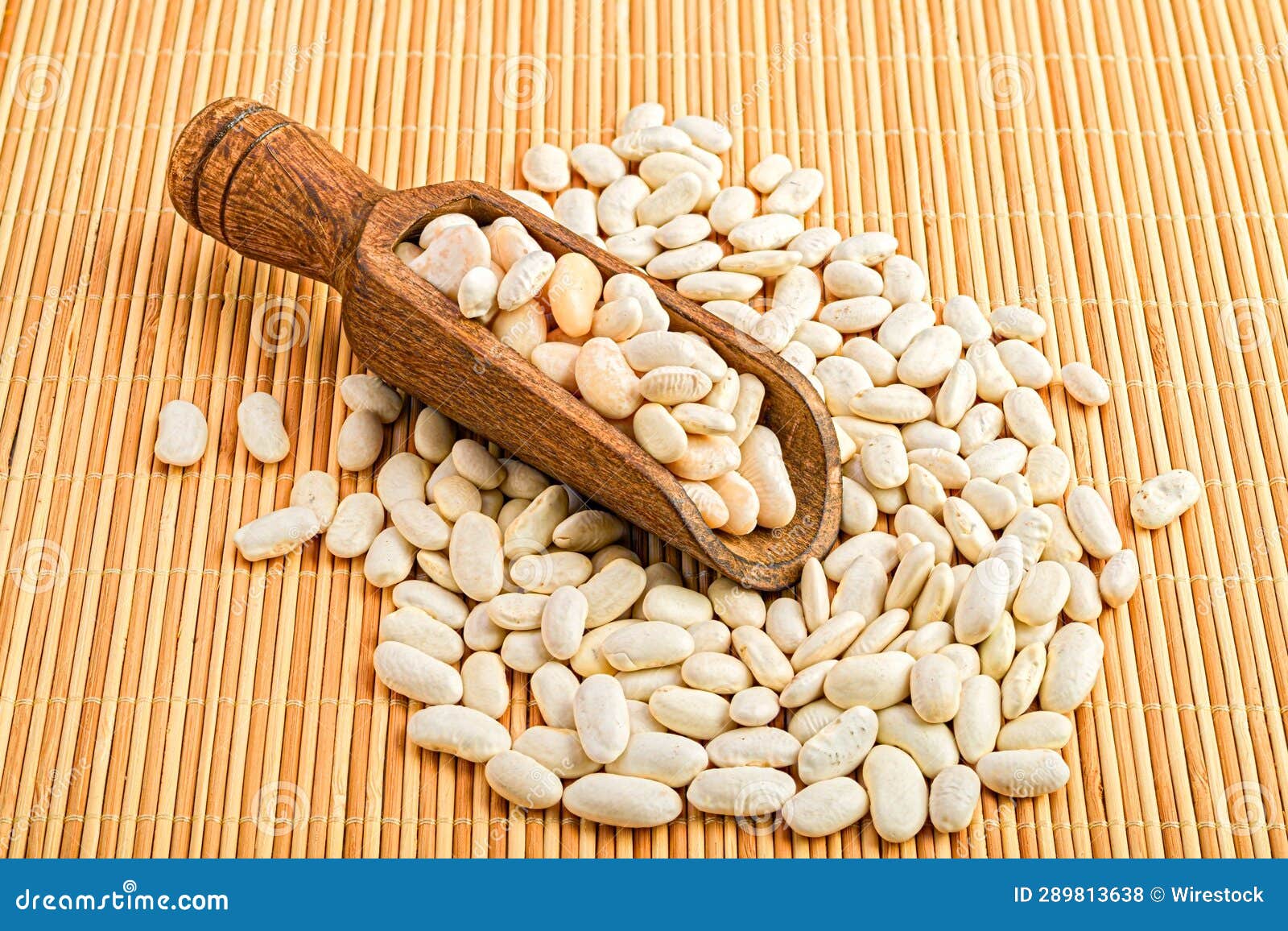 Scoop Full of White Beans, with a Few Additional Piles Scattered Around ...