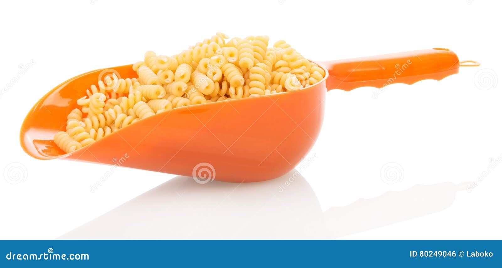 Scoop with Helical Pasta Isolated on White. Stock Photo - Image of ...