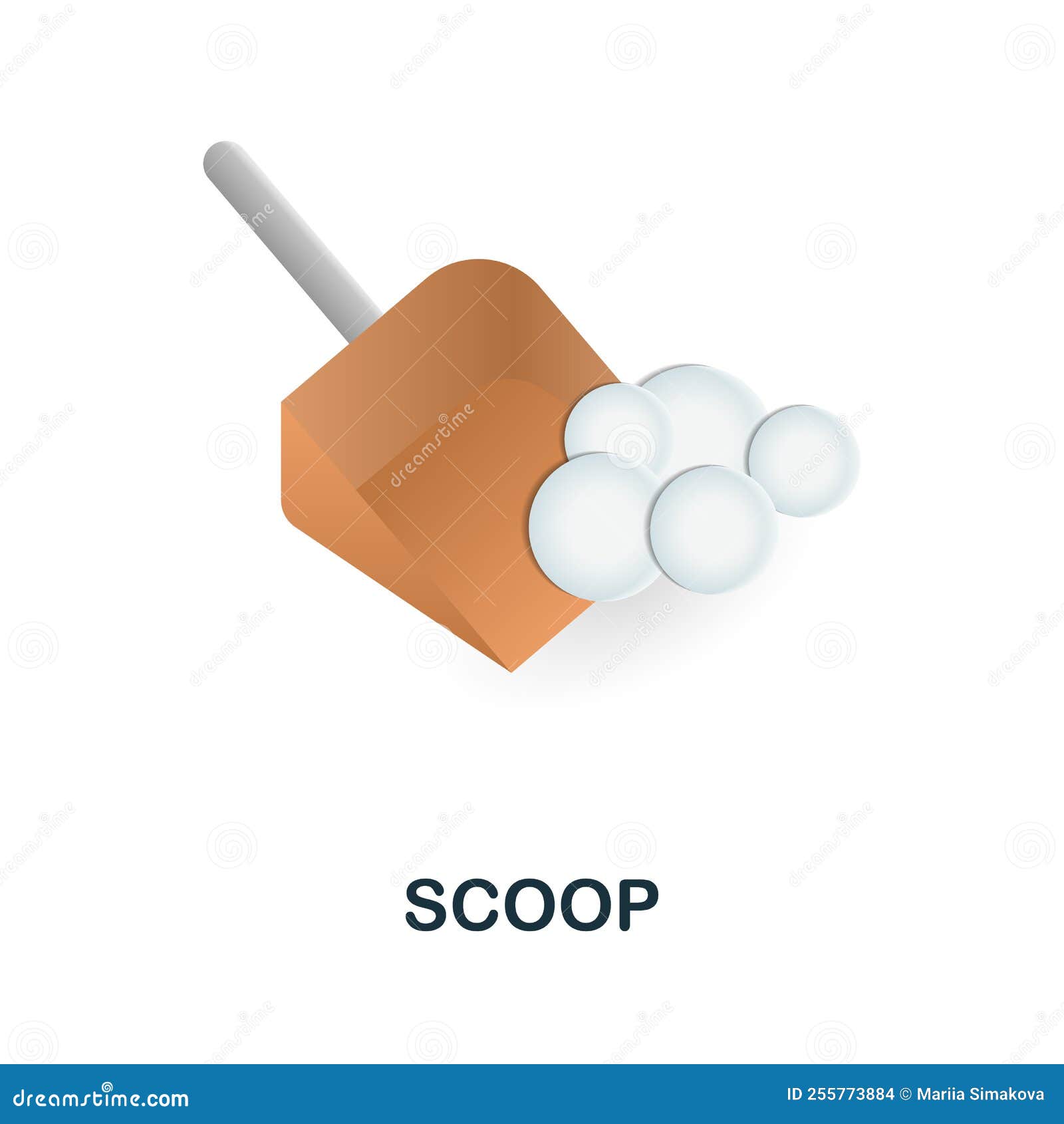 Scoop Icon. 3d Illustration from Cleaning Collection Stock Illustration ...