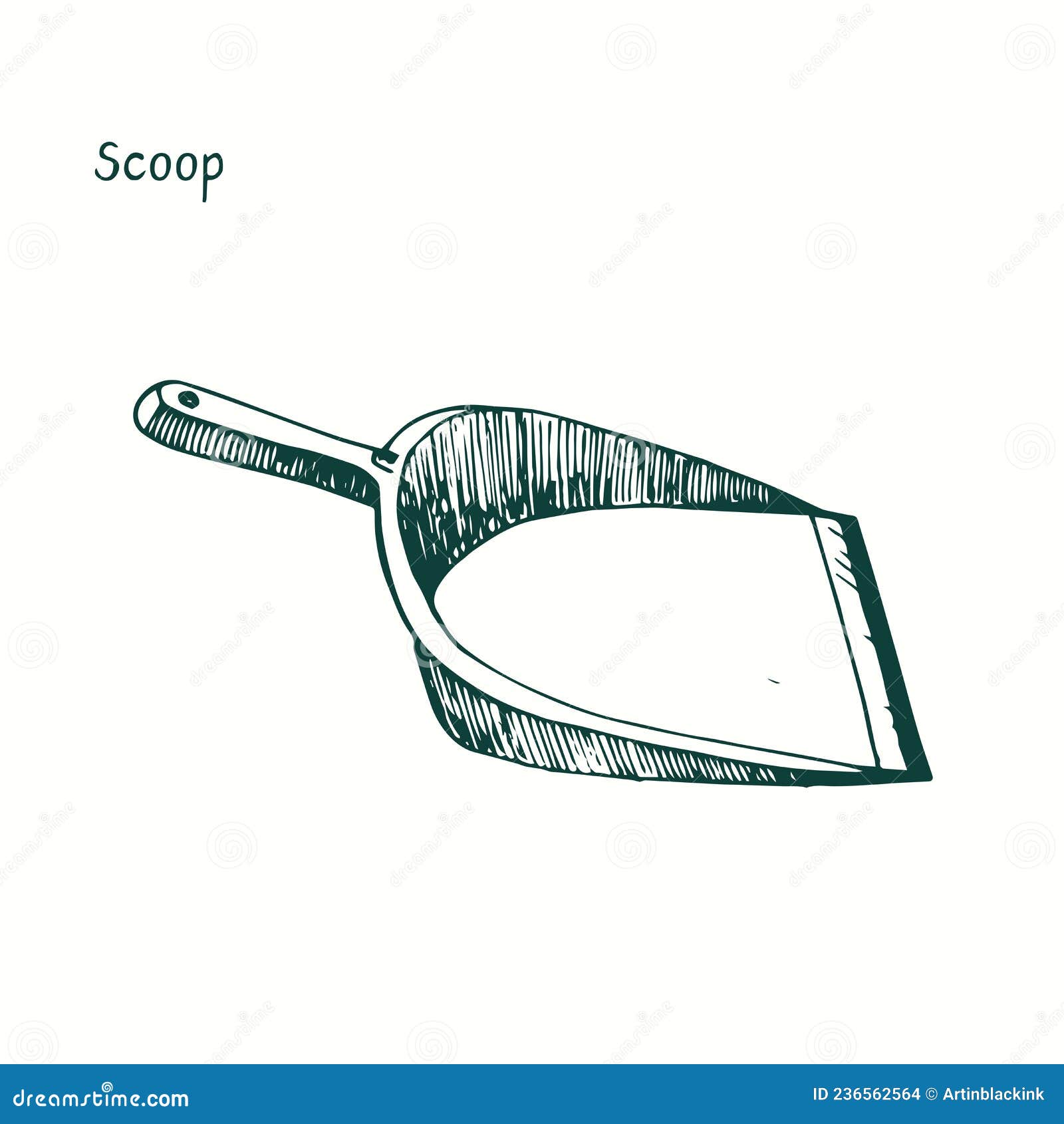 Scoop. Ink Black and White Doodle Drawing Stock Vector - Illustration ...