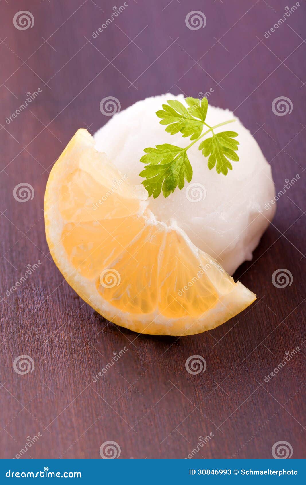 Scoop of lemon ice cream stock image. Image of cold, close - 30846993