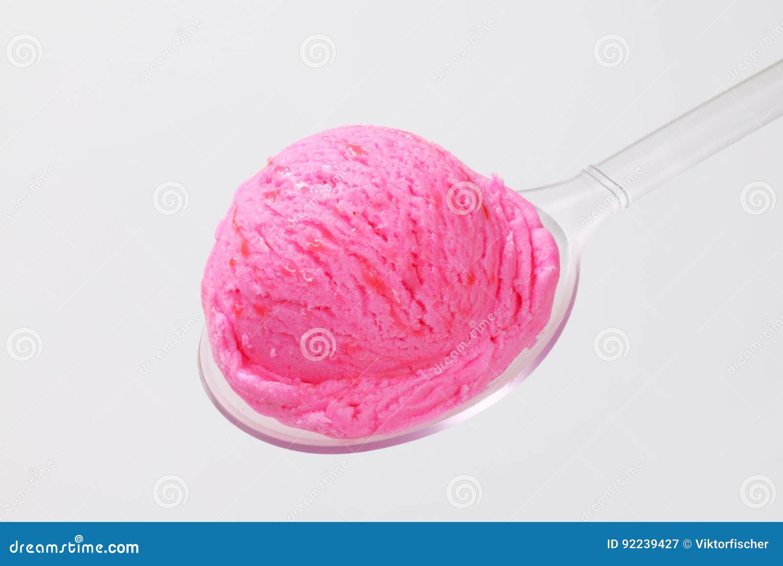 Scoop of Pink Ice Cream on Spoon Stock Image - Image of yogurt, food ...