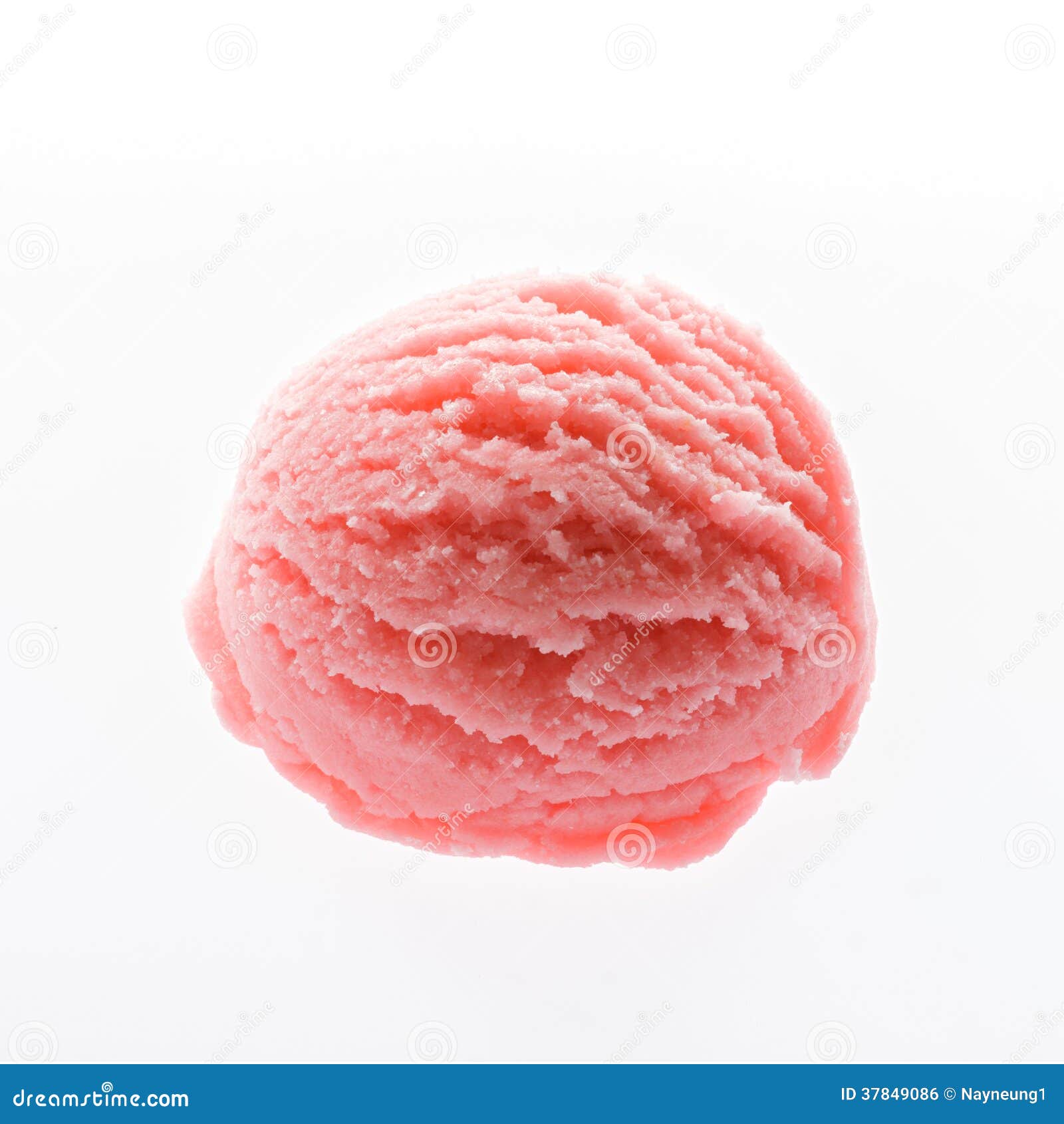 Scoop of Strawberry Ice Cream on White Background. Stock Photo - Image ...