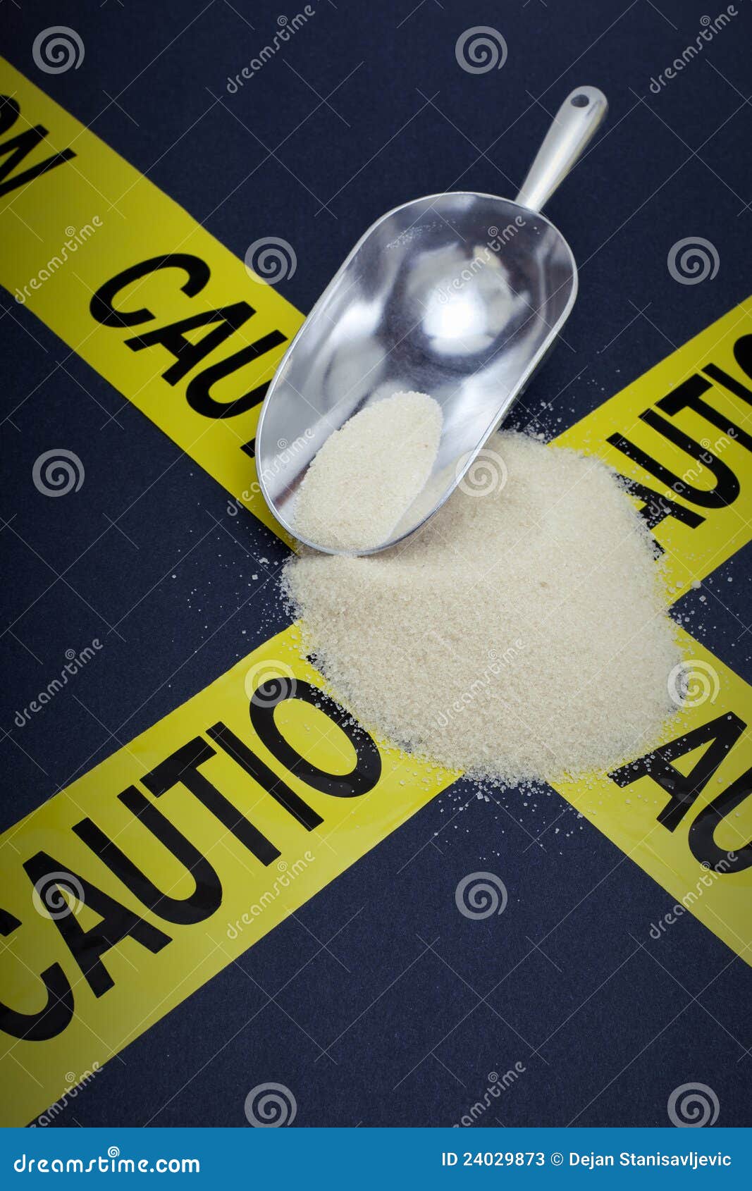 Scoop of Sugar with Caution Tape Stock Image - Image of unhealthy ...