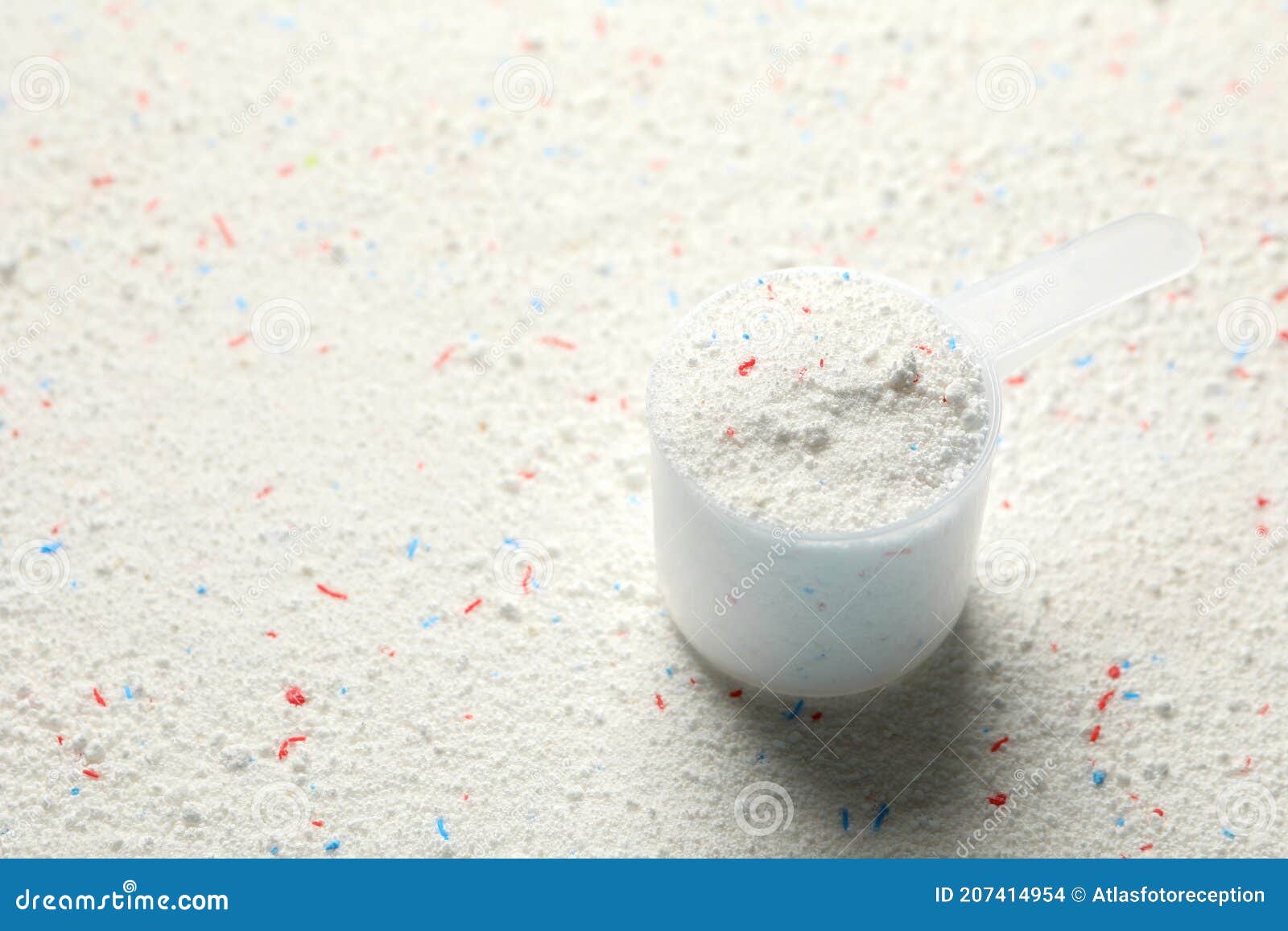 Scoop with Washing Powder on Washing Powder Background Stock Photo ...