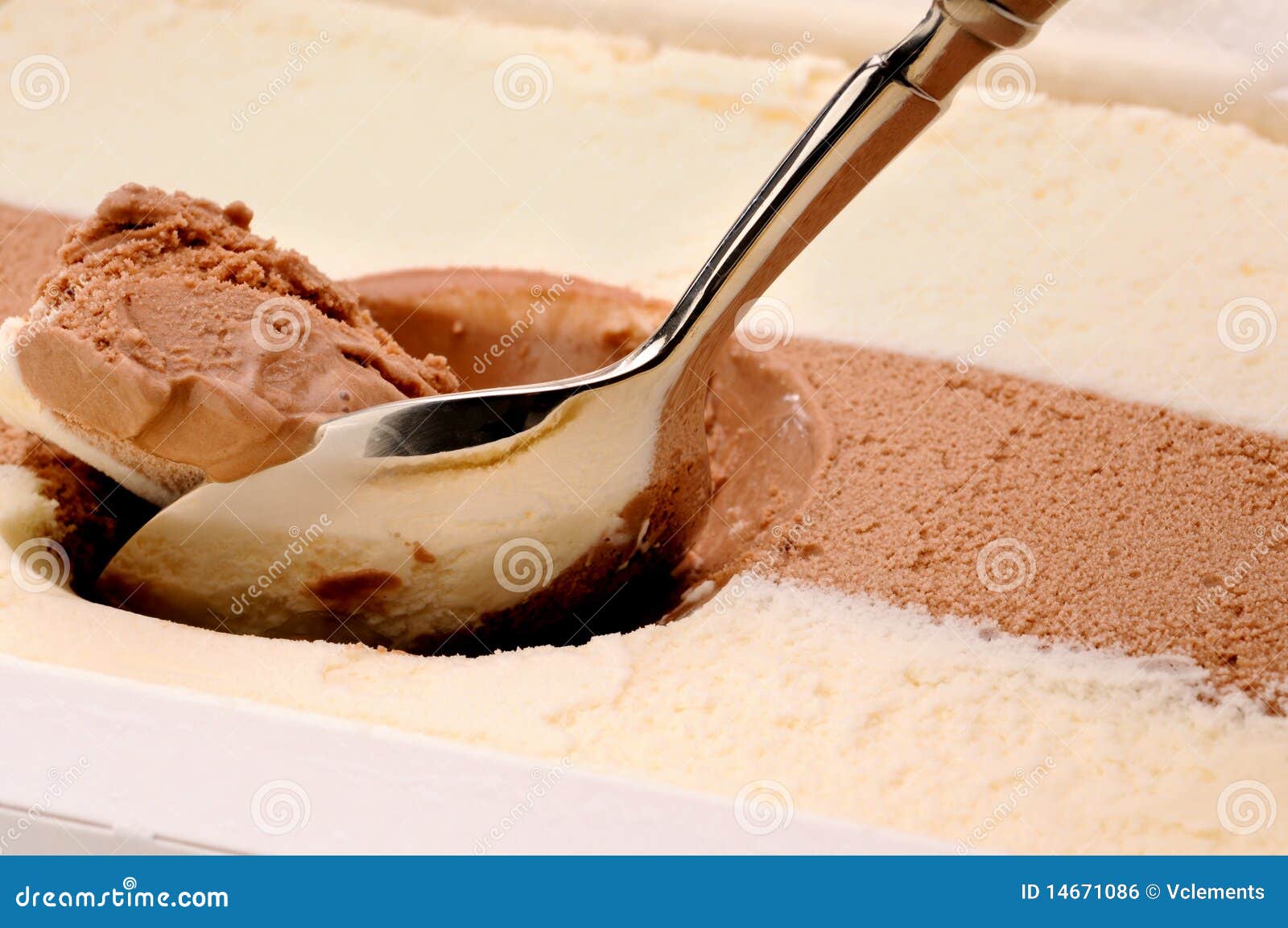 Scooping Chocolate and Vanilla Ice Cream Stock Photo - Image of melting ...