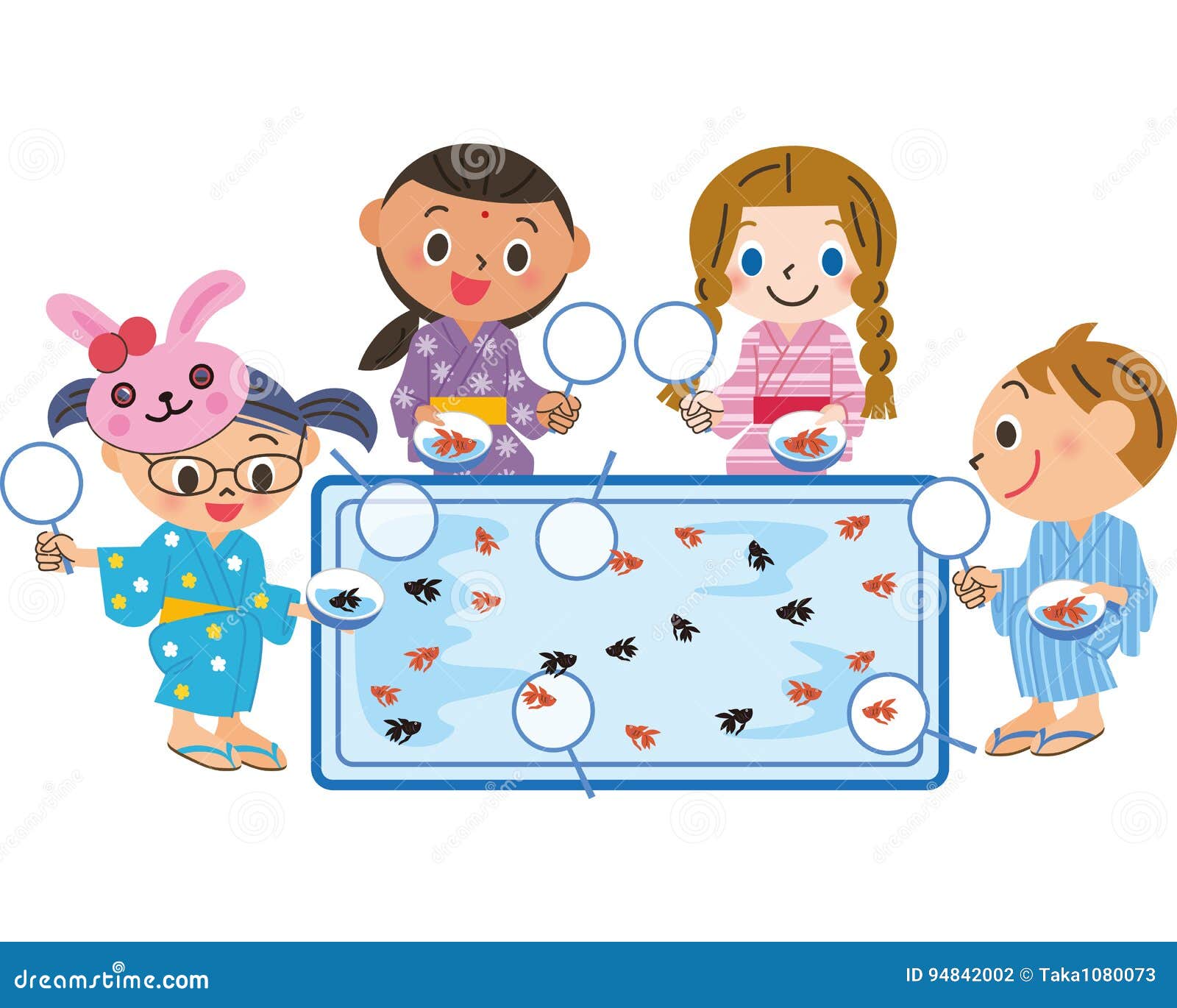 Scooping goldfish stock vector. Illustration of good - 94842002