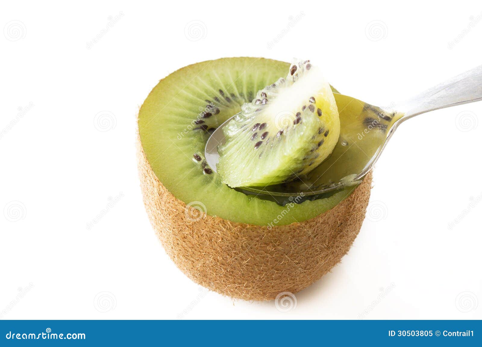 Scooping Kiwi fruits stock image. Image of brown, singular - 30503805