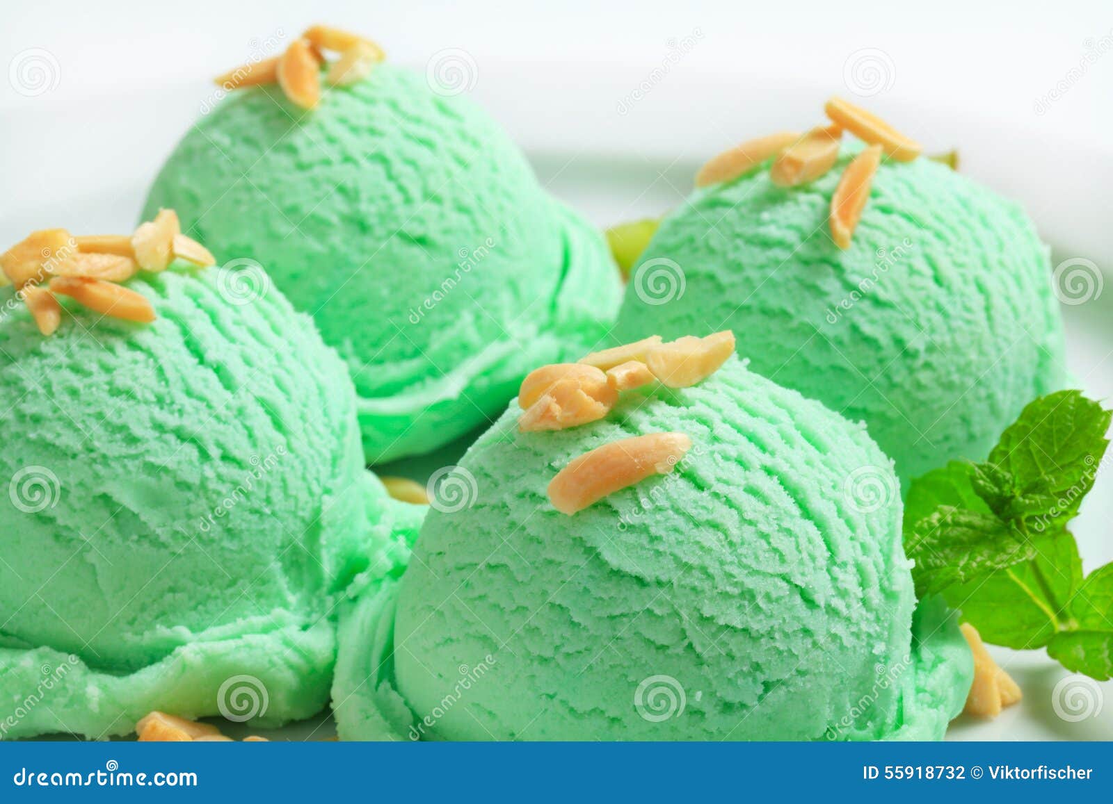 Scoops of green ice cream stock photo. Image of fresh - 55918732