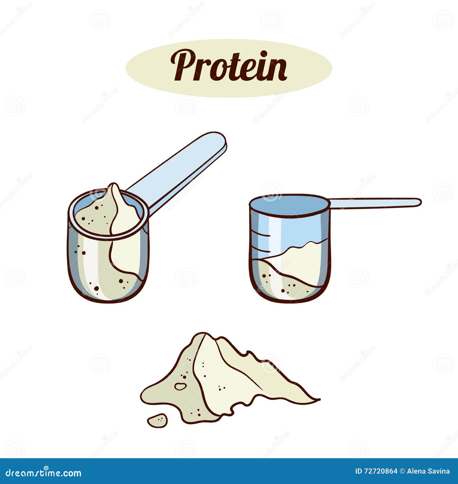 Scoops with Powder stock vector. Illustration of object - 72720864