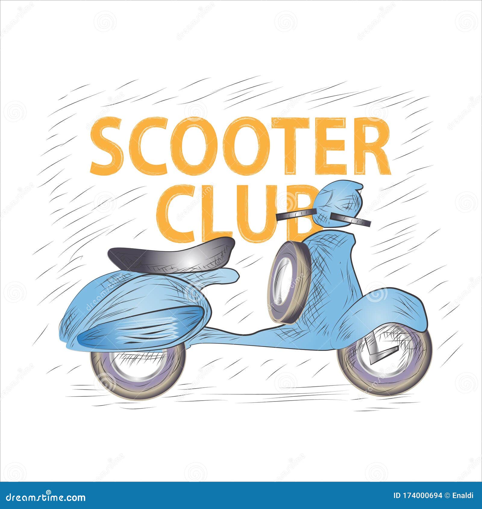 Scooter Motorcycle Club Sign and Illustration Stock Vector ...