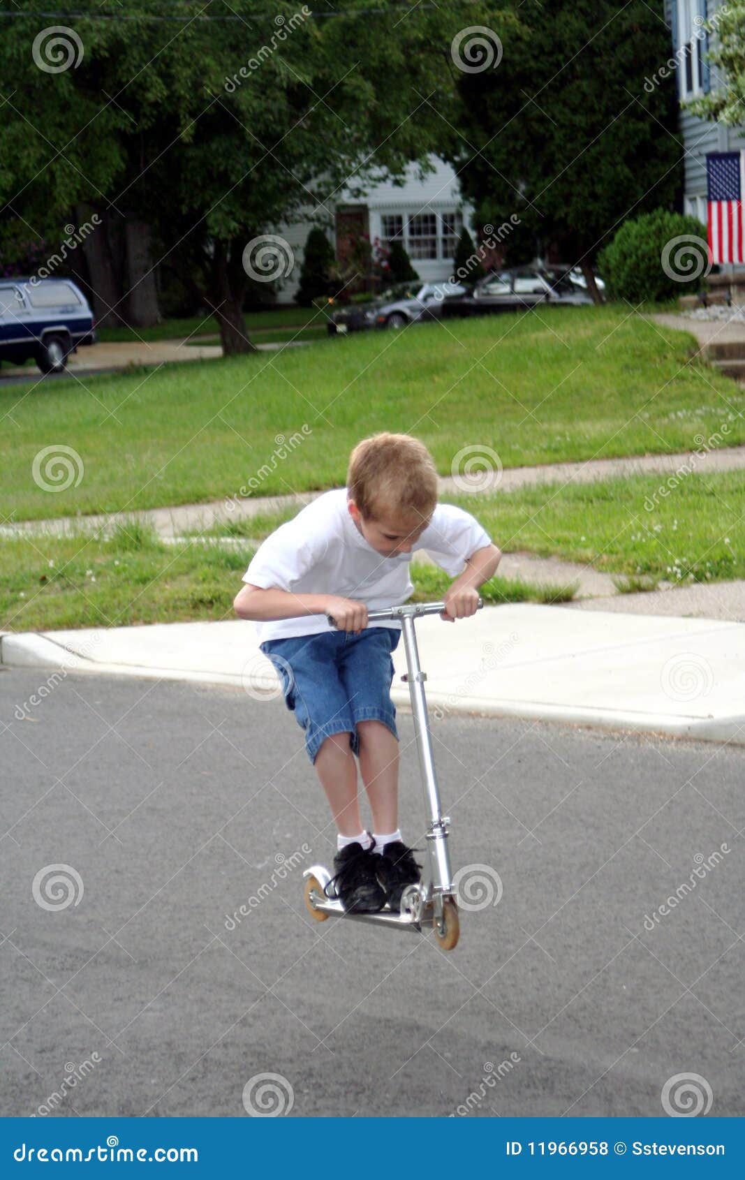 Scooter Boy in Air stock photo. Image of enjoy, casual - 11966958