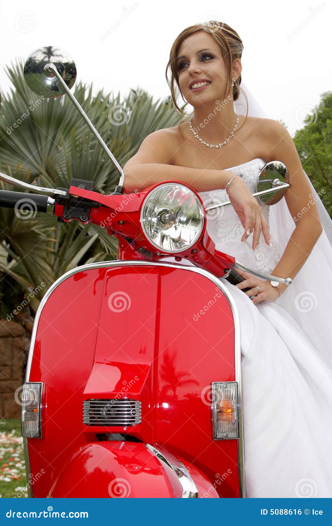Scooter Bride stock photo. Image of couple, drive, dress - 5088616
