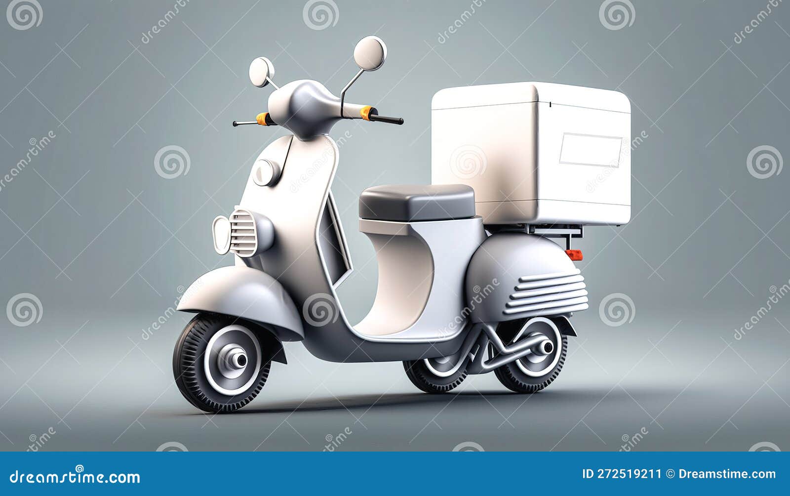 Scooter and Cardboard Box, Delivery Concept, Generative AI. Stock ...