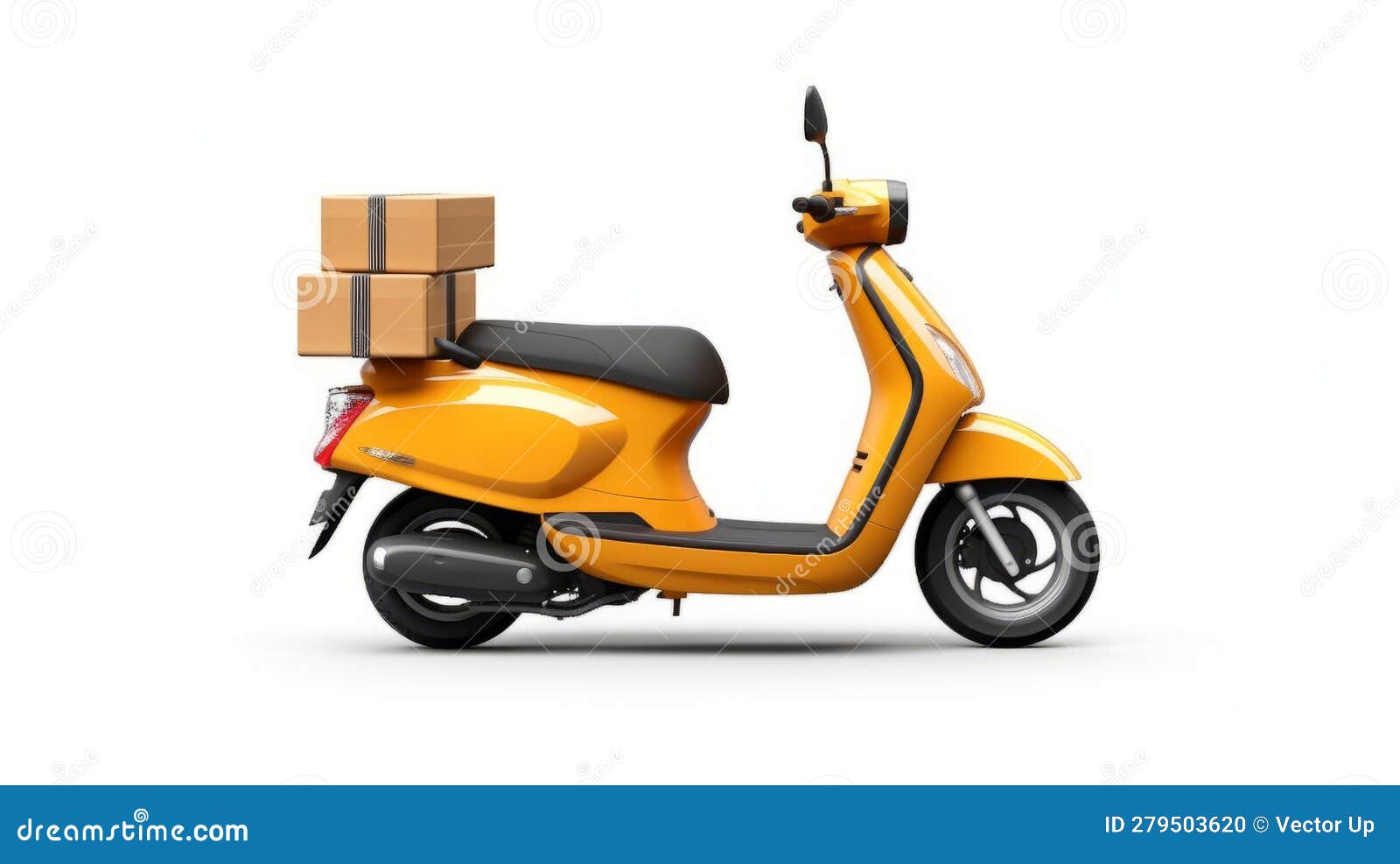 Scooter and Cardboard Boxes Delivery Concept. Generative AI Stock ...