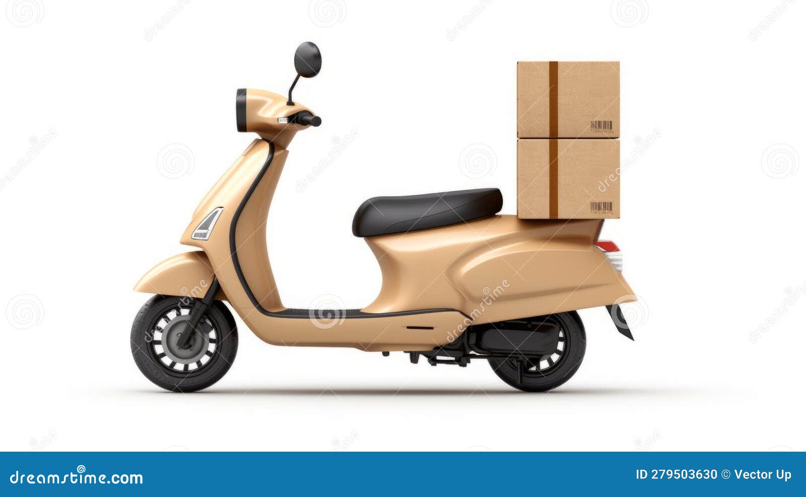 Scooter and Cardboard Boxes Delivery Concept. Generative AI Stock Photo ...