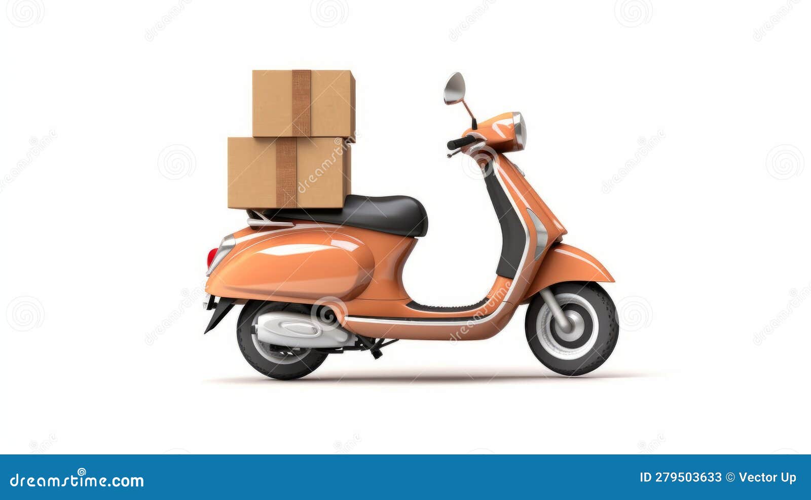 Scooter and Cardboard Boxes Delivery Concept. Generative AI Stock ...