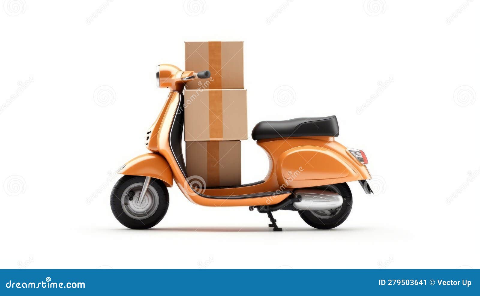 Scooter and Cardboard Boxes Delivery Concept. Generative AI Stock ...