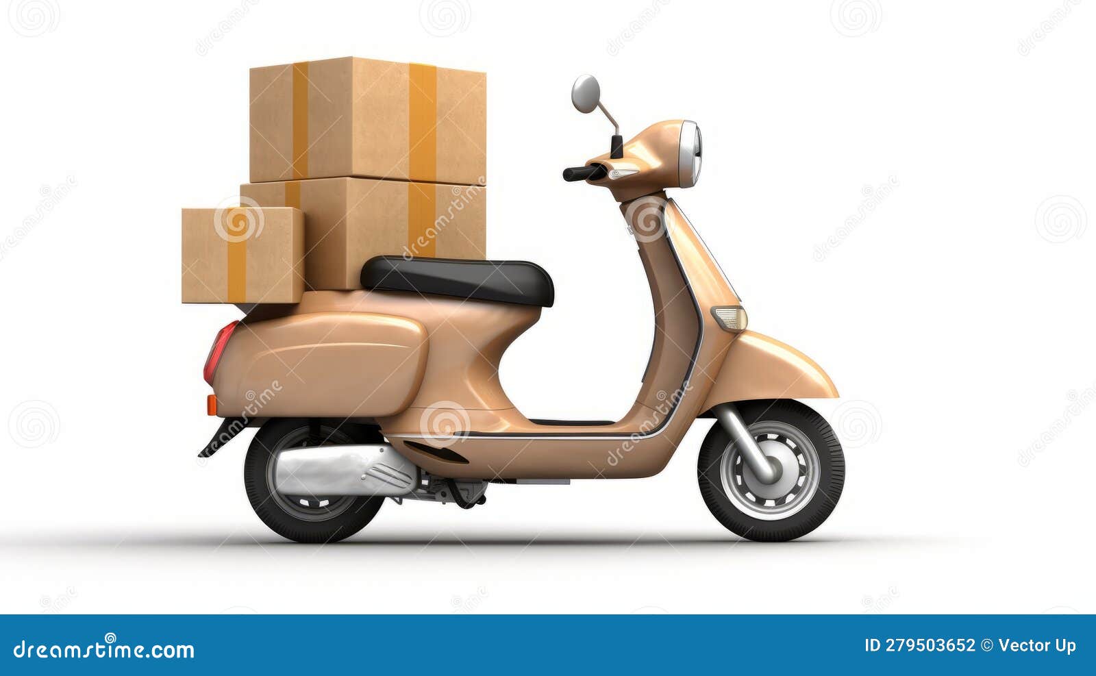 Scooter and Cardboard Boxes Delivery Concept. Generative AI Stock Photo ...