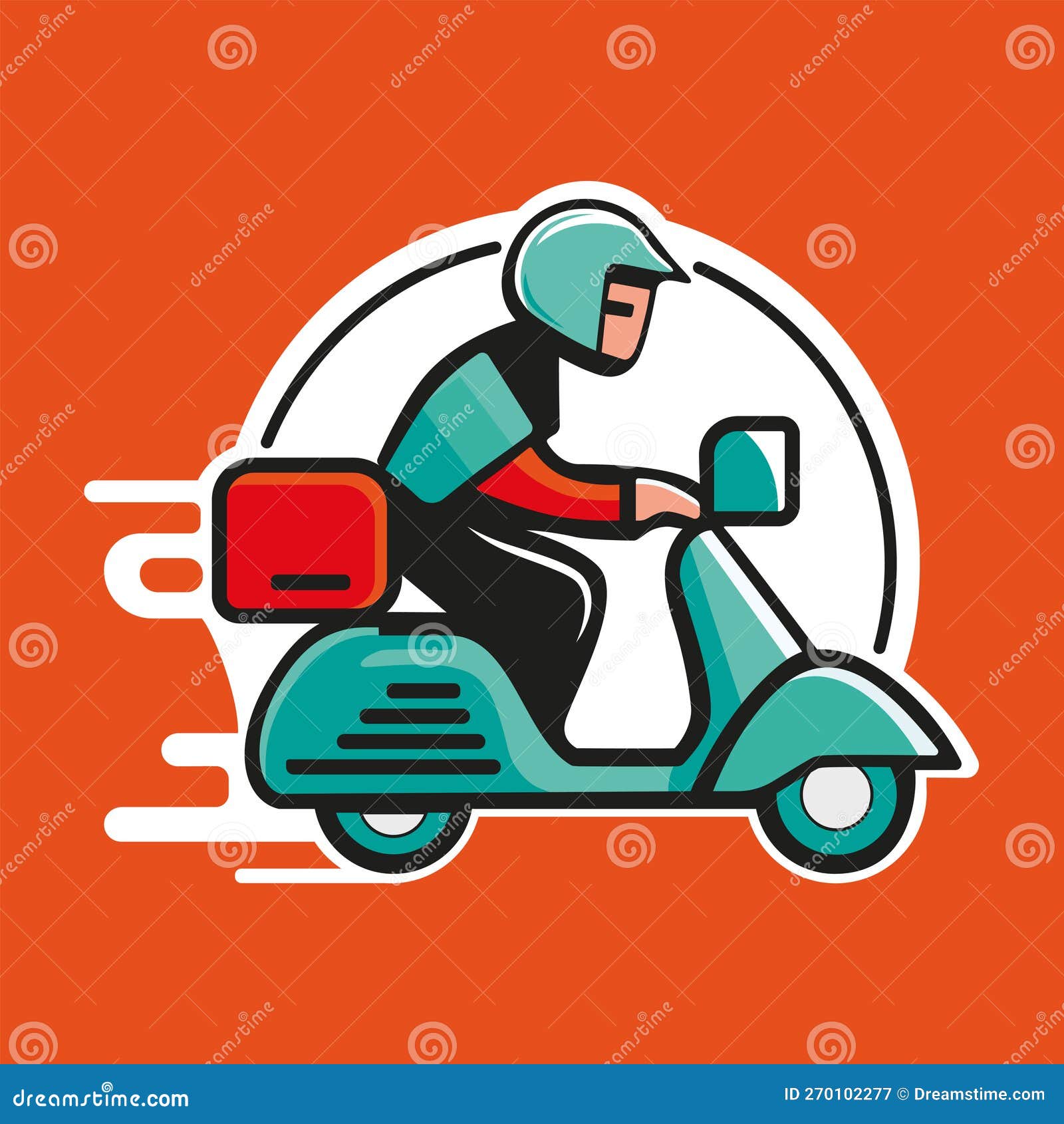Scooter Delivery Logo Flat Design Stock Vector - Illustration of ...