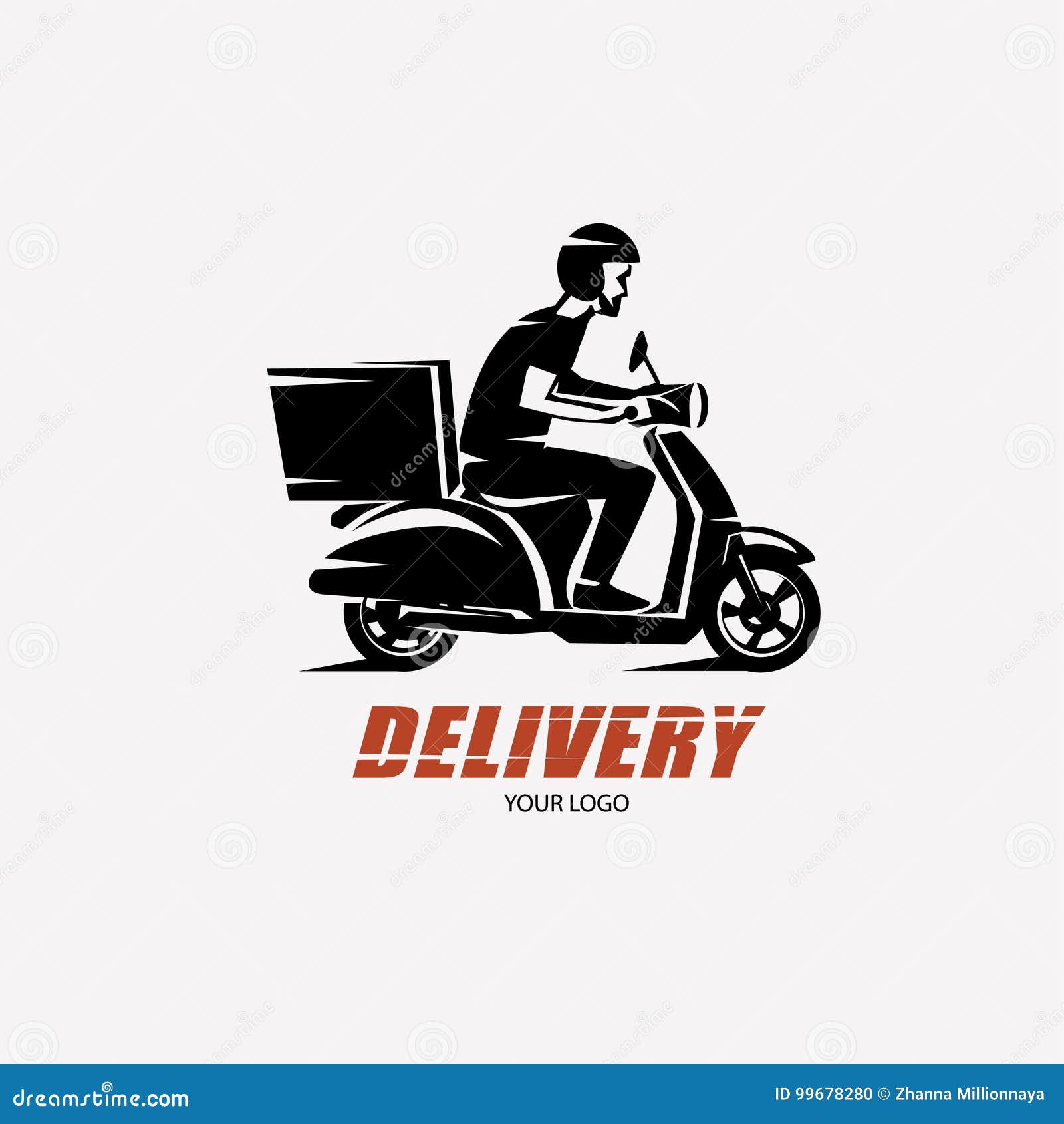 Scooter Delivery Silhouette Stock Vector - Illustration of courier ...