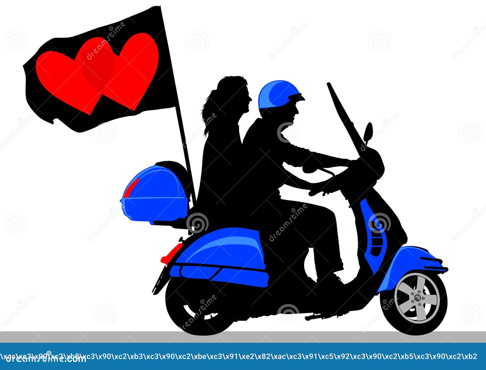 Scooter with flag stock illustration. Illustration of motor - 23028950