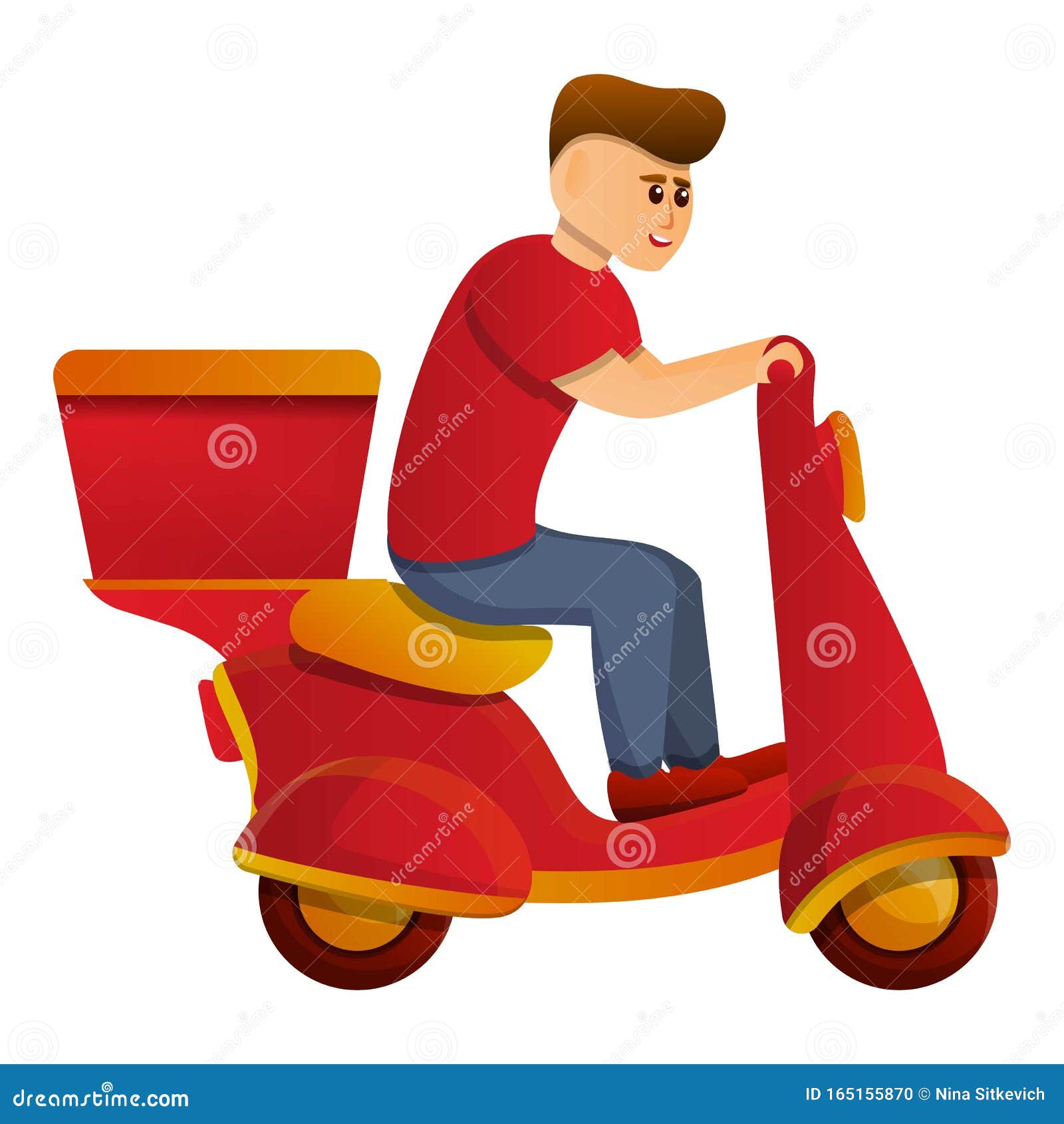 Scooter Food Delivery Icon, Cartoon Style Stock Vector - Illustration ... Scooter Food Delivery Icon, Cartoon Style Stock Vector - Illustration ...