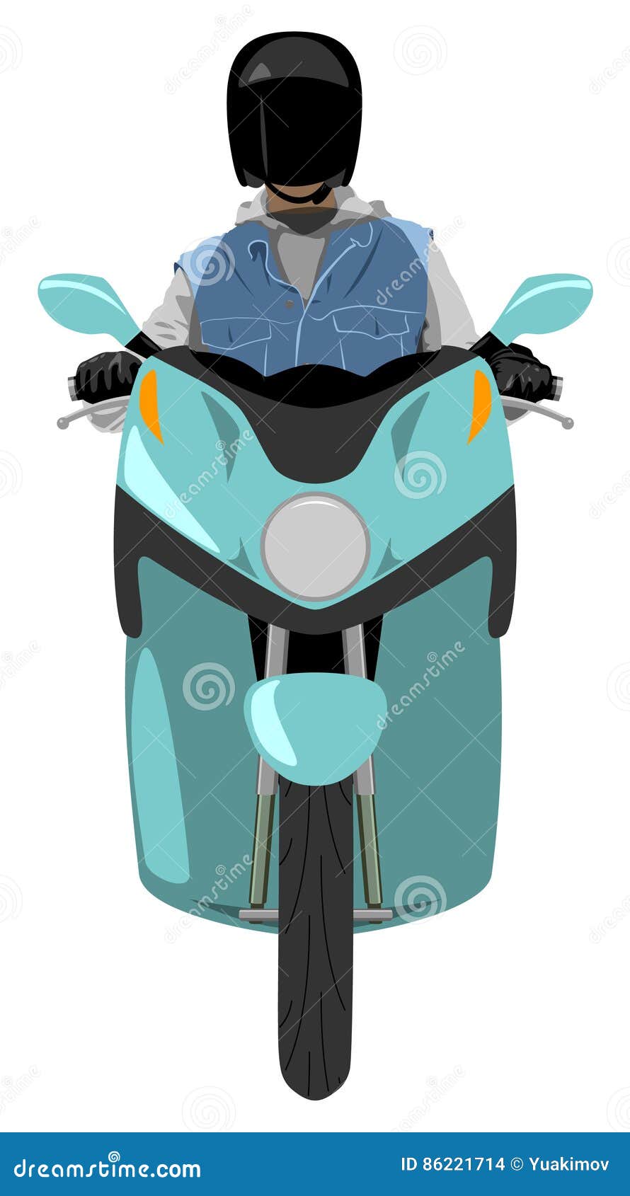 Scooter Front View Isolated Vector Illustration Stock Vector ...